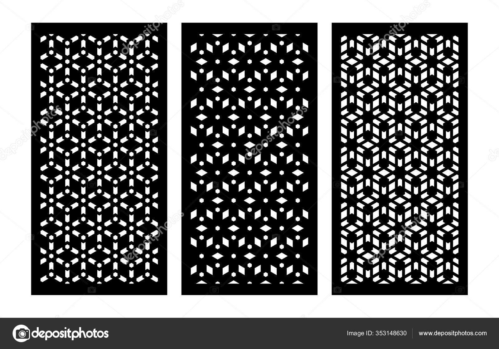Set of decorative vector panels for laser cutting. Stock Vector Image ...