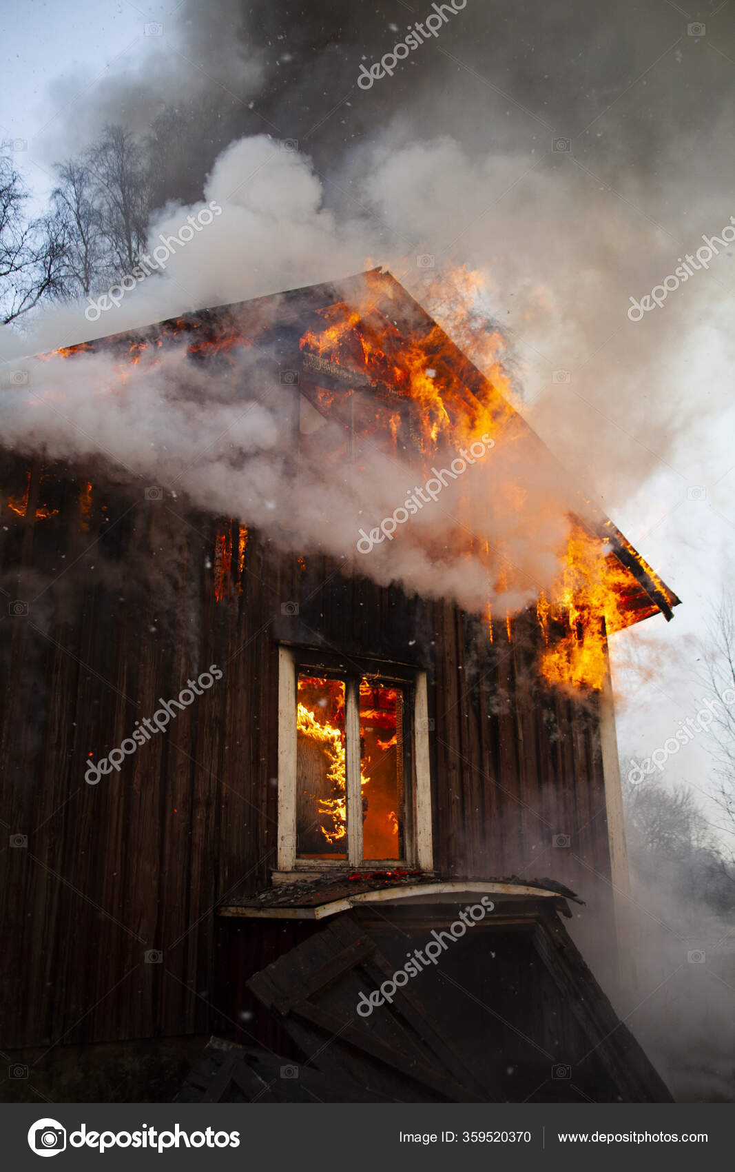 Old Woodenhouse Fire — Stock Photo © MattiasBokinge #359520370