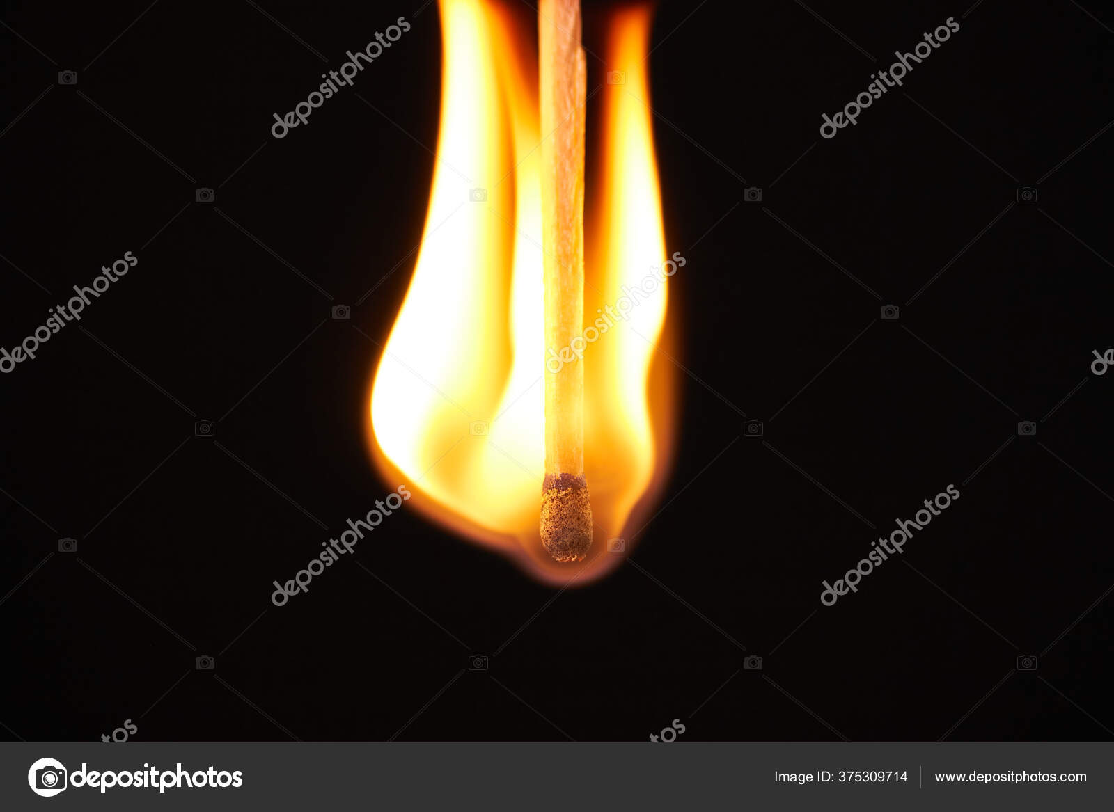 Close Match Being Consumed Fire Shut Puff Smoke Being Turned — Stock ...