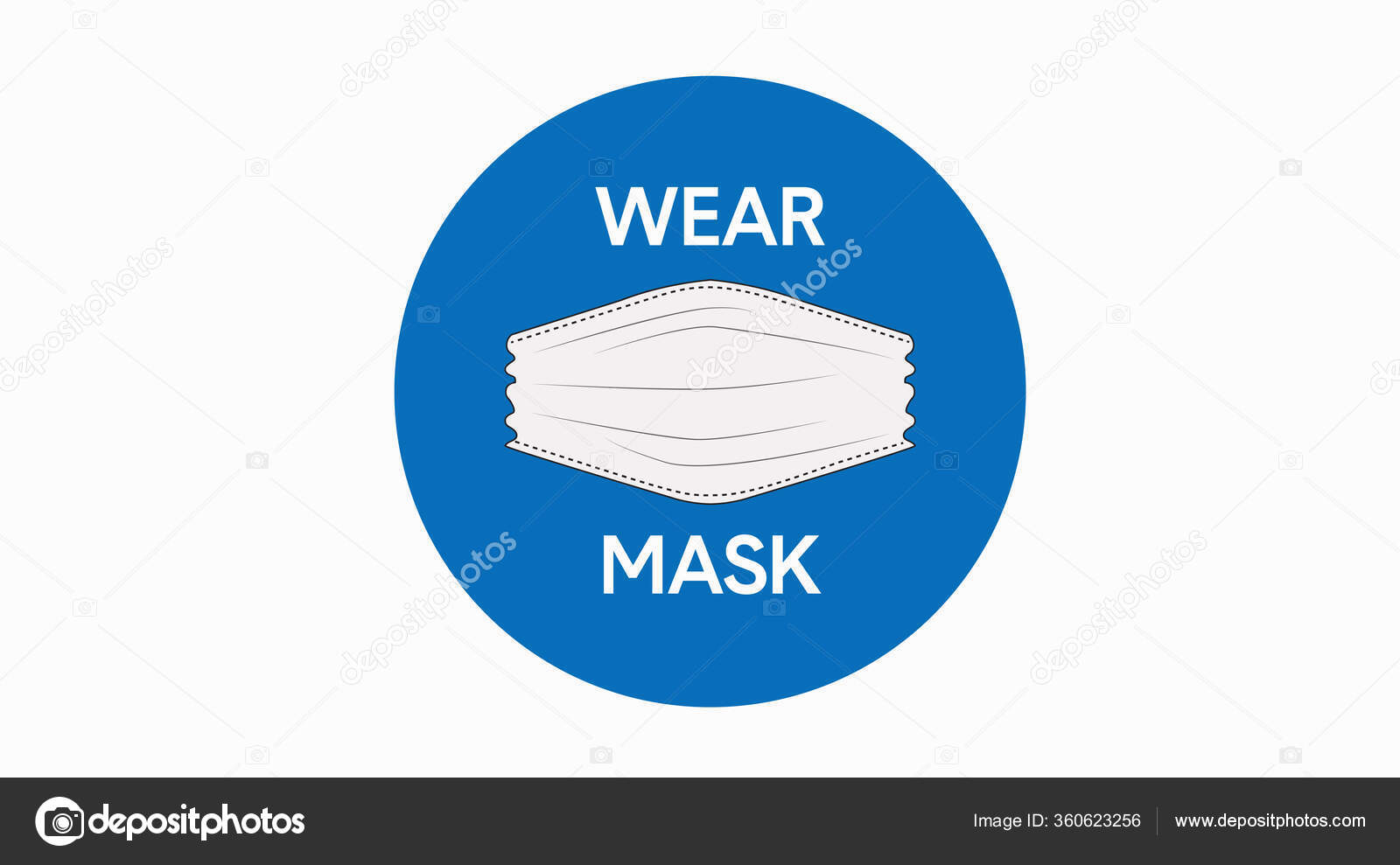 Vector Blue Wear Mask Sign Medical Mask Stock Vector Image by ©edunp ...