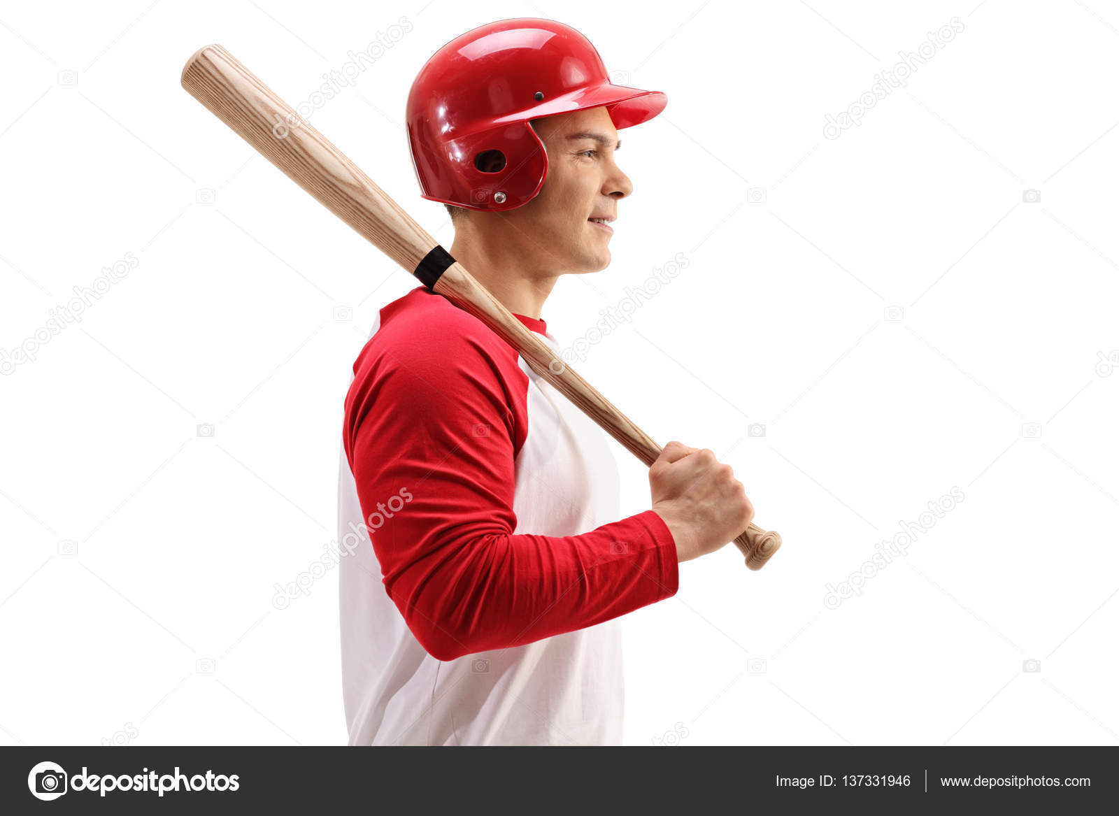Baseball player with helmet and bat — Stock Photo © ljsphotography ...