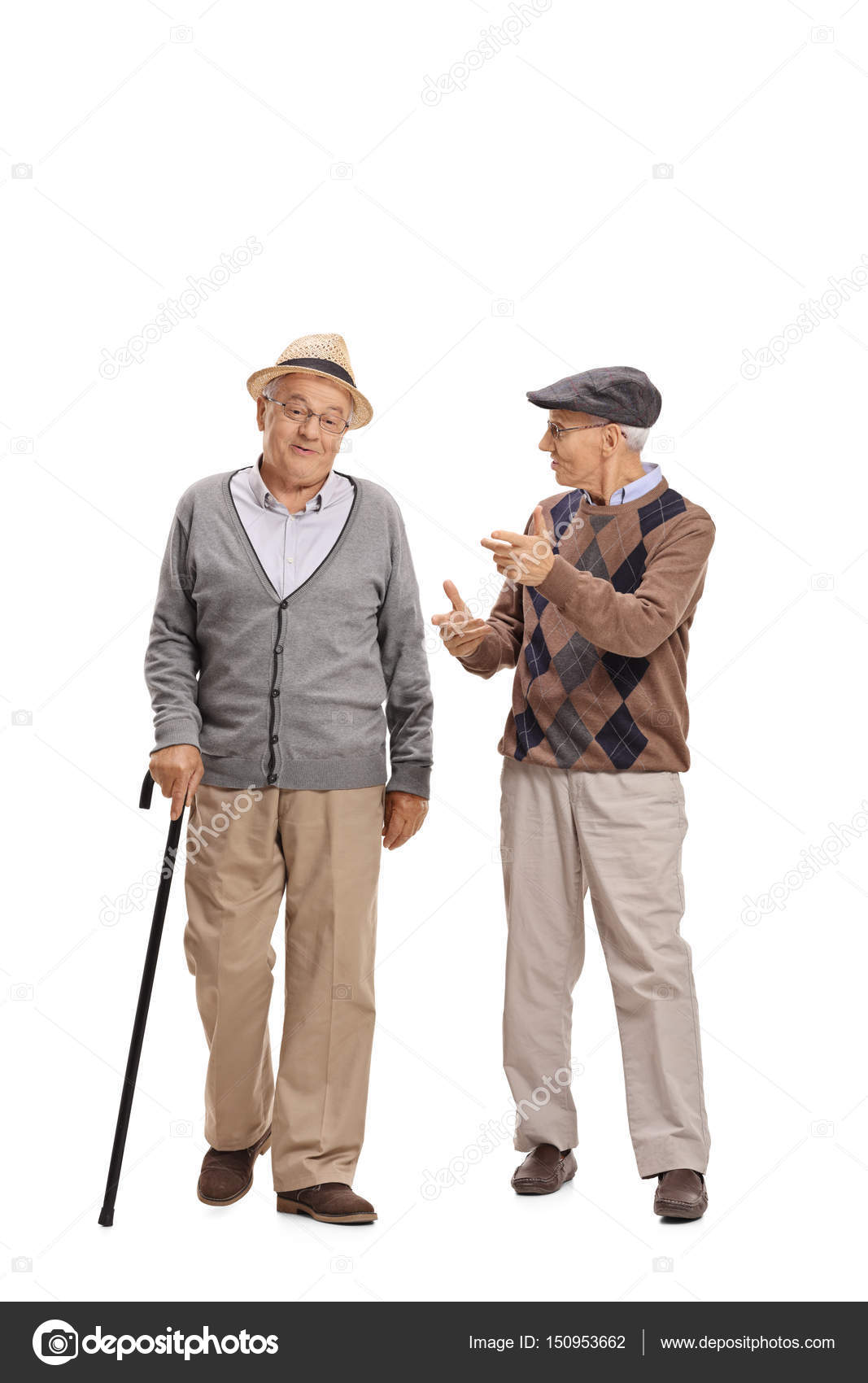 Two elderly men walking and talking Stock Photo by ©ljsphotography ...