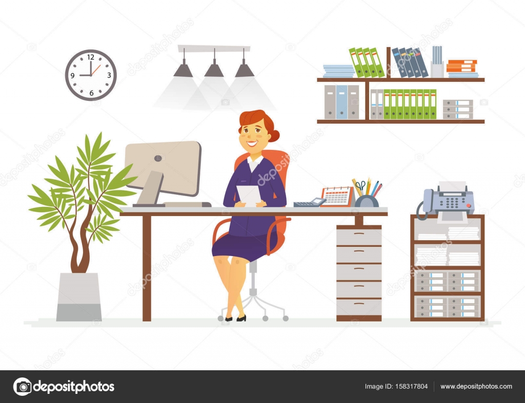 Office Woman - modern vector flat design illustration Stock Vector ...