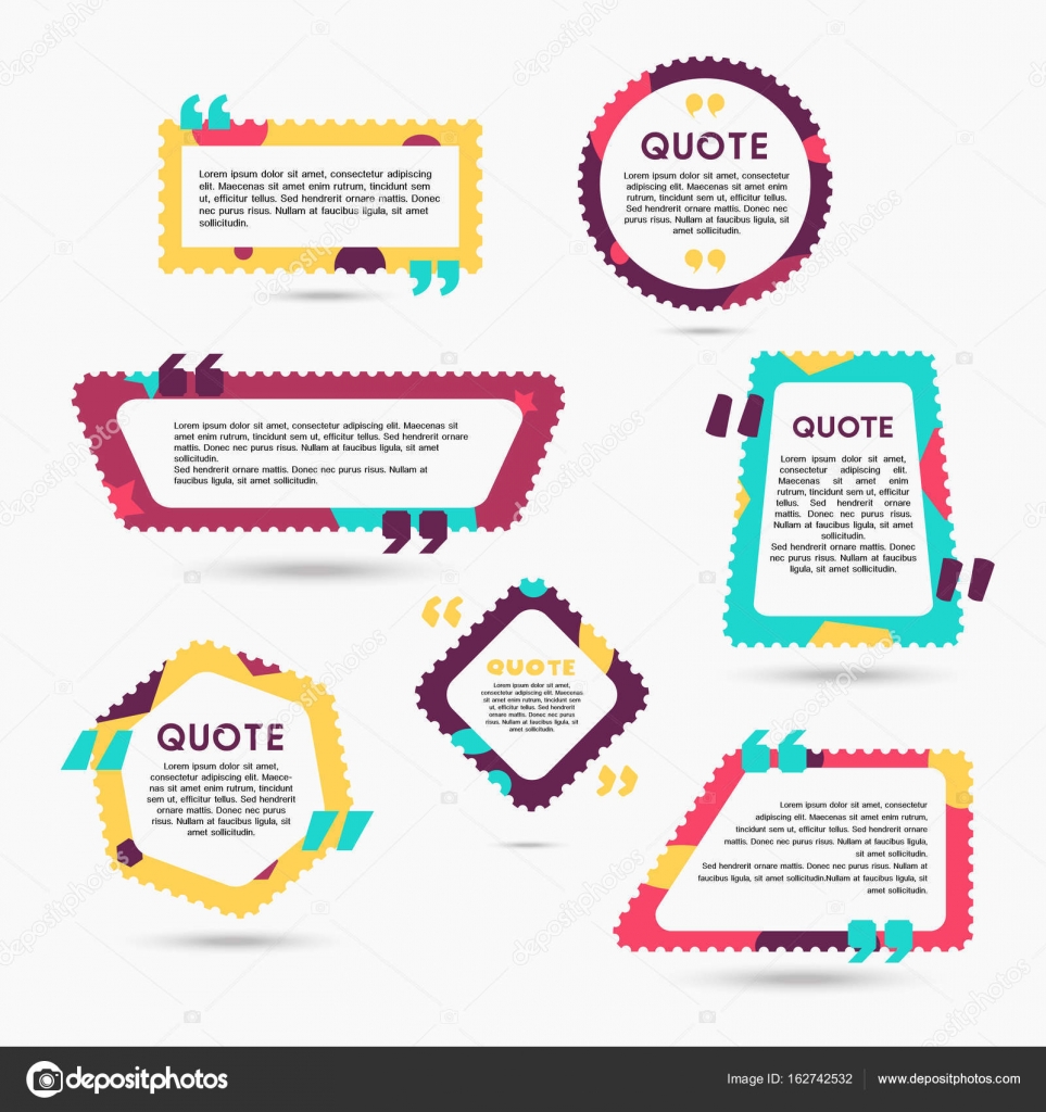 Quote Bubbles - modern vector color set of shapes with text Stock ...