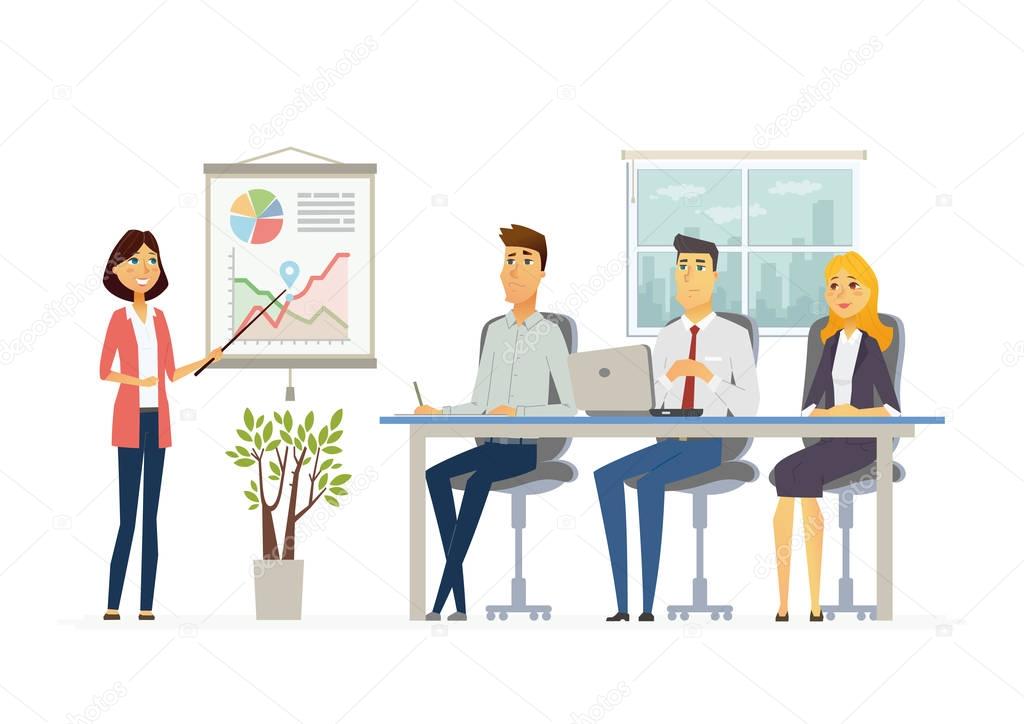 Reunión de negocios - ilustración de personajes de dibujos animados ...