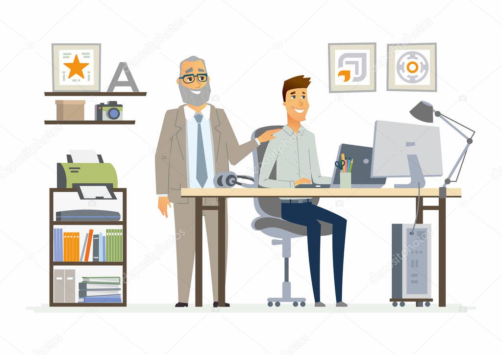 Personal Supervisor - ilustración moderna de personajes de negocios de ...