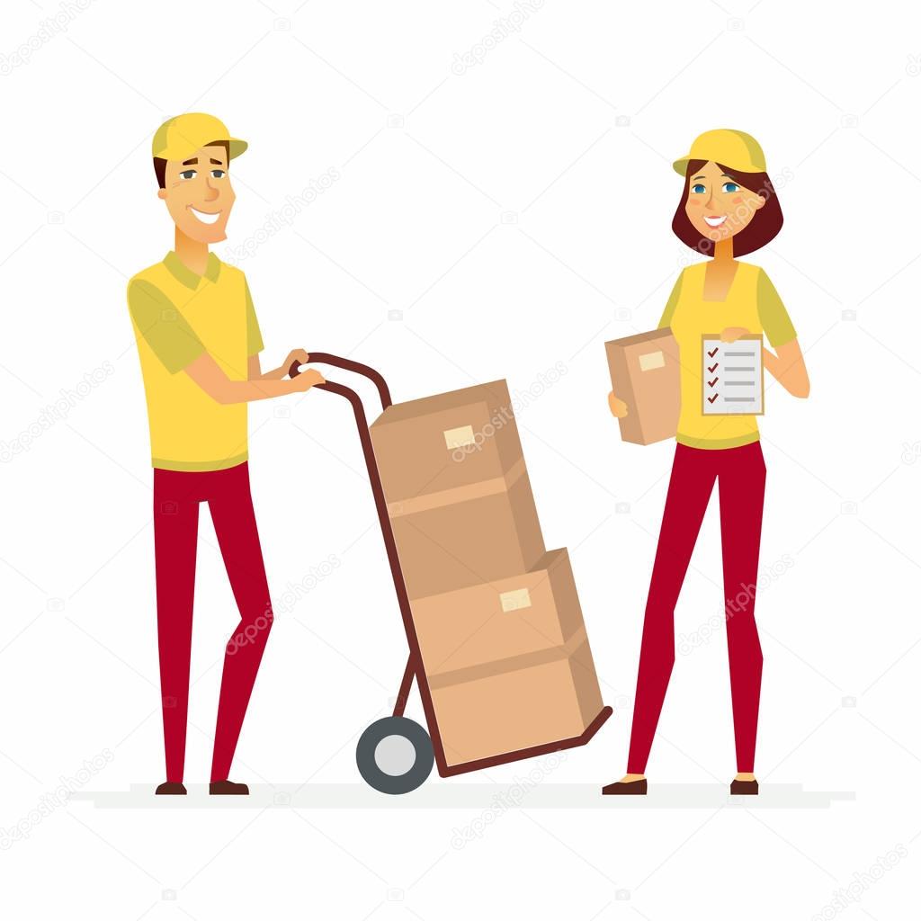 Trabajadores de servicios de entrega - ilustración de personajes de ...