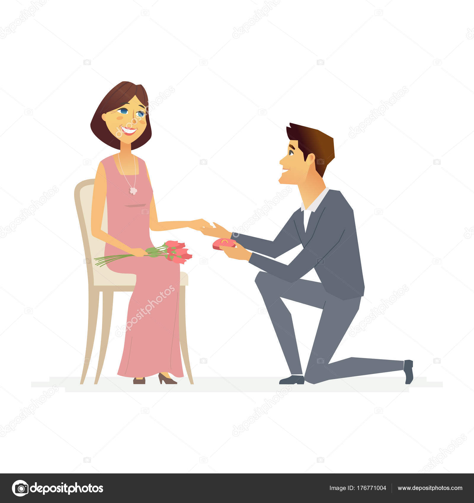 Proposal - cartoon people characters isolated illustration Stock Vector ...