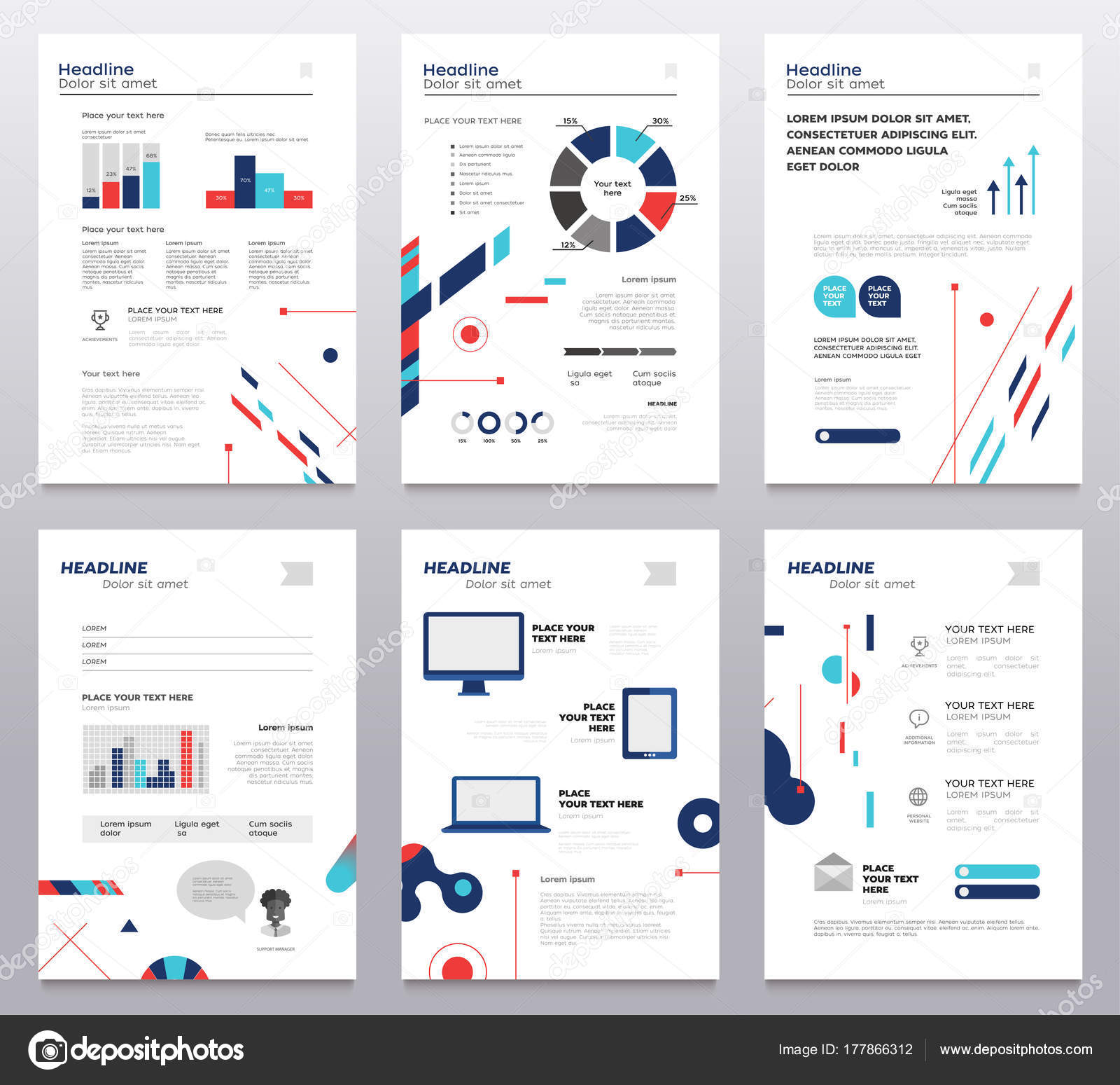Presentation booklet - set of modern vector abstract templates Stock ...