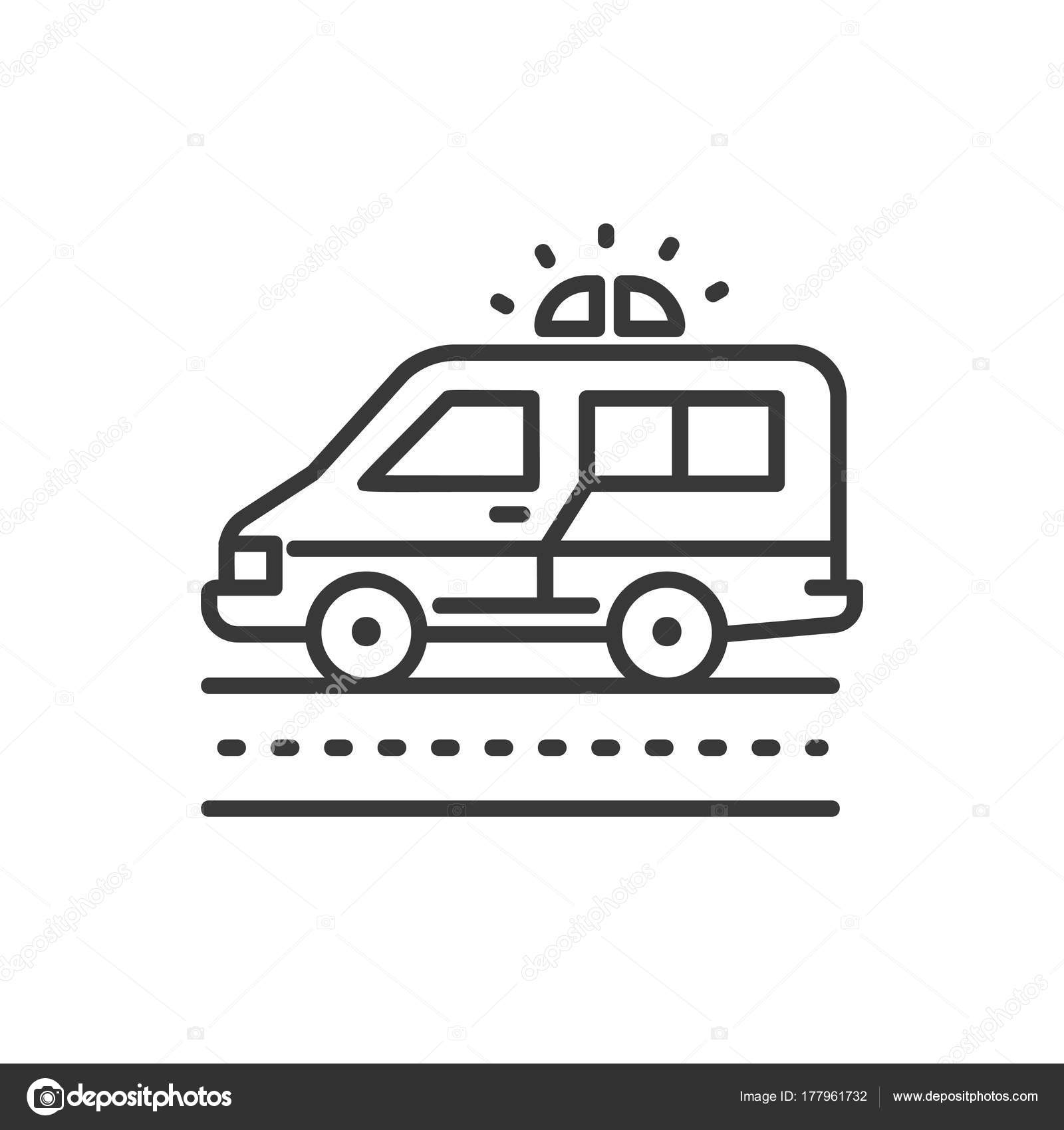 Ambulance - line design single isolated icon Stock Vector by ©Boyko ...