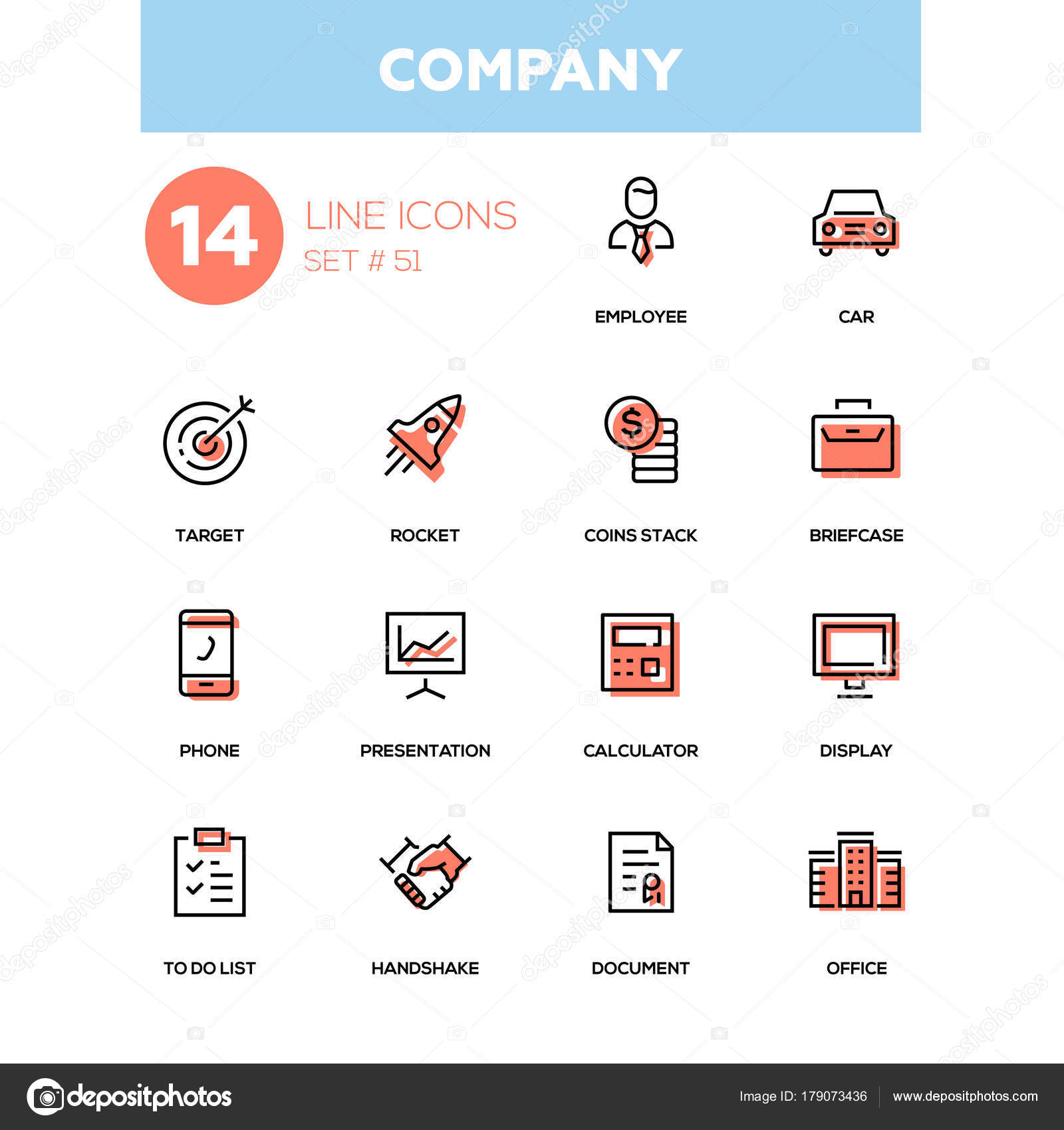 Business concept, company - line design icons set Stock Vector Image by ...