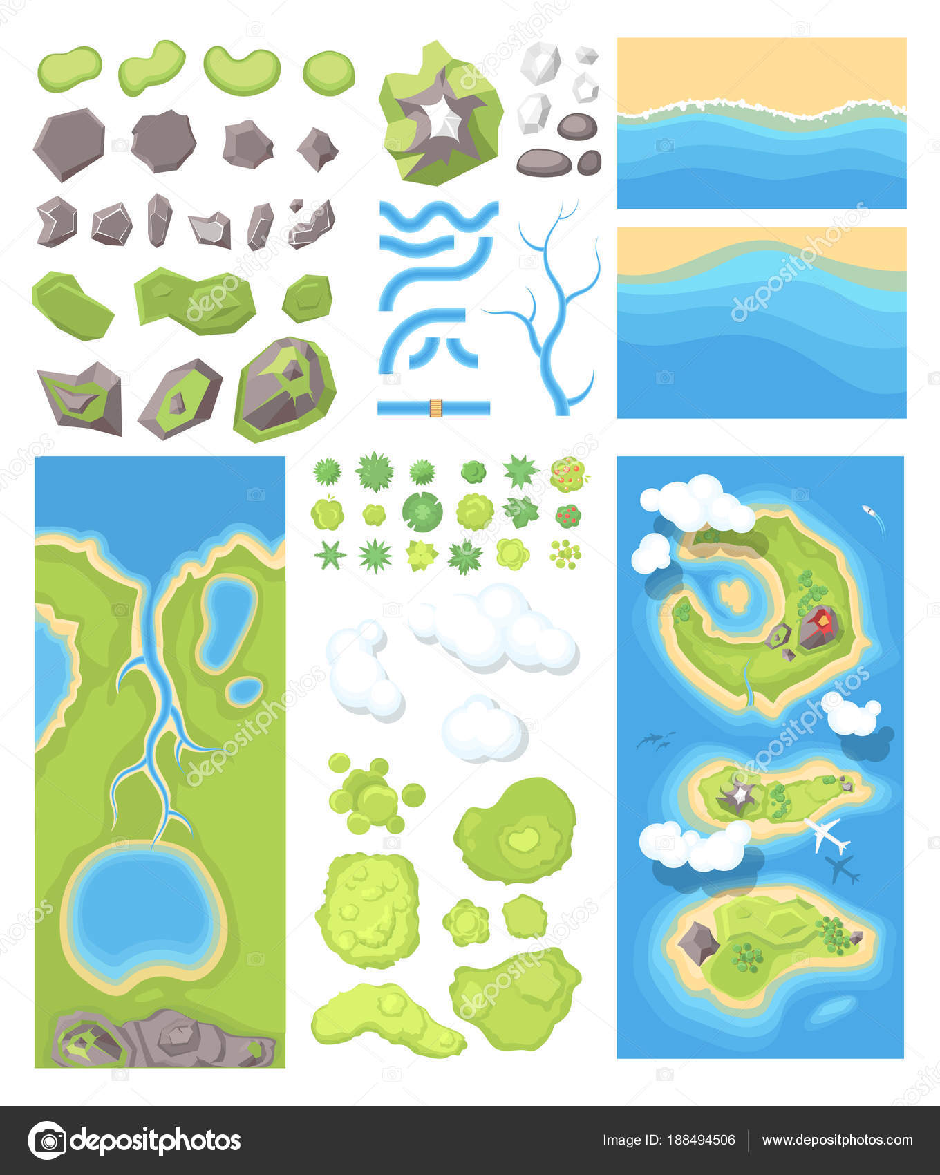 Natural landscape - modern vector set of illustrations Stock Vector by ...
