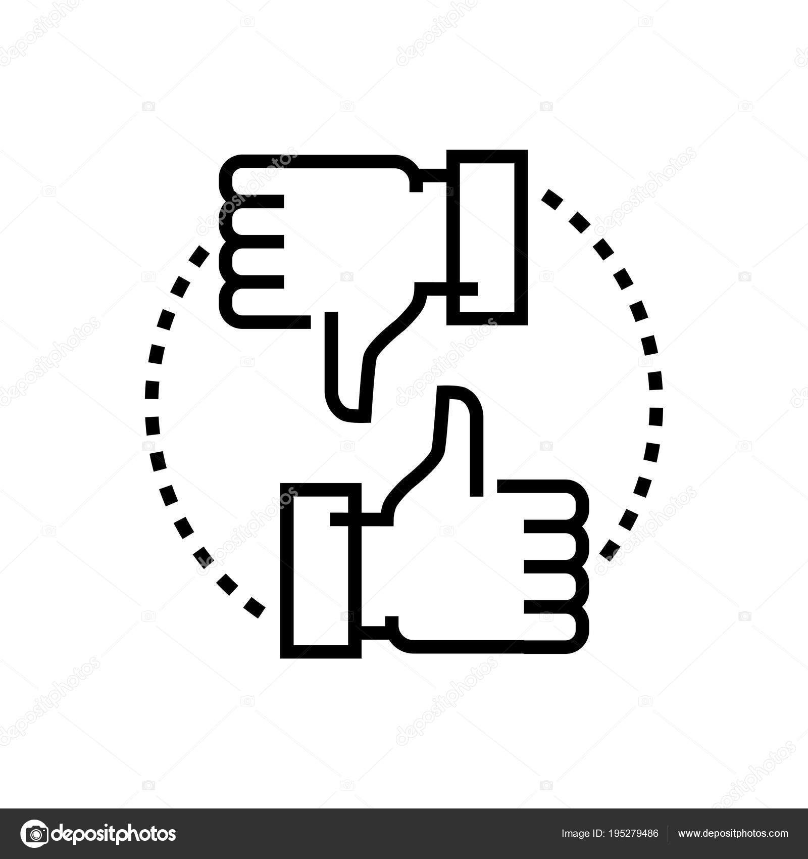 Like and dislike - line design single isolated icon Stock Vector Image ...