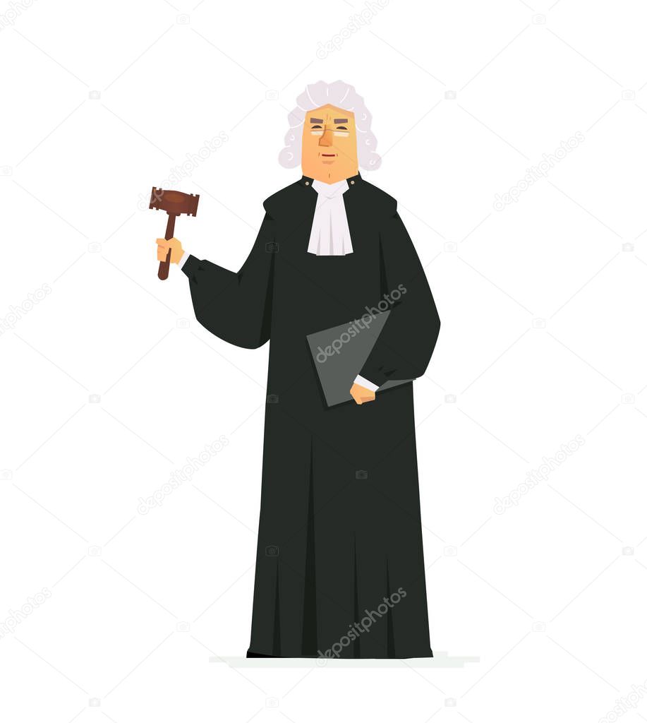 Juez - vector moderno de dibujos animados personajes ilustración 2023