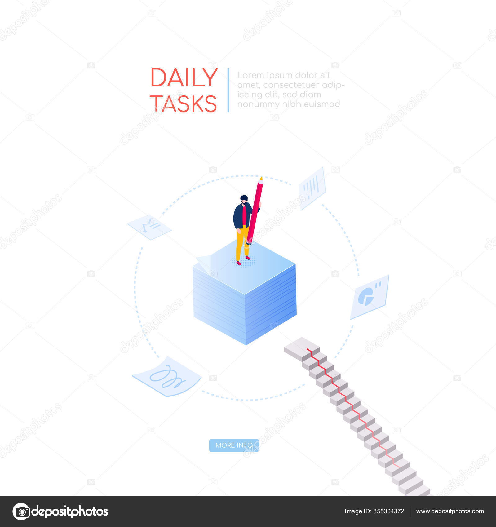 Daily tasks - modern isometric vector web banner Stock Vector by ©Boyko ...