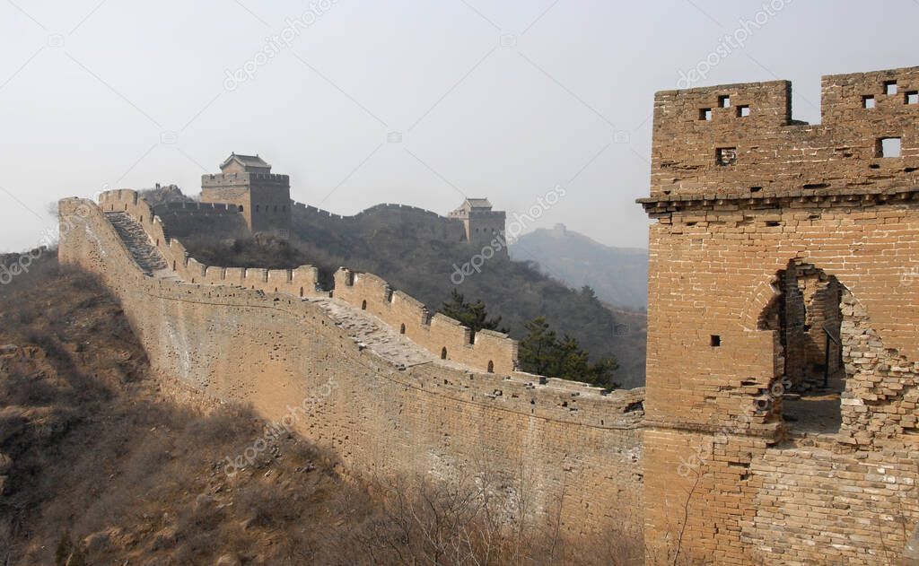 La Gran Muralla de China. Esta sección de la Gran Muralla es ...