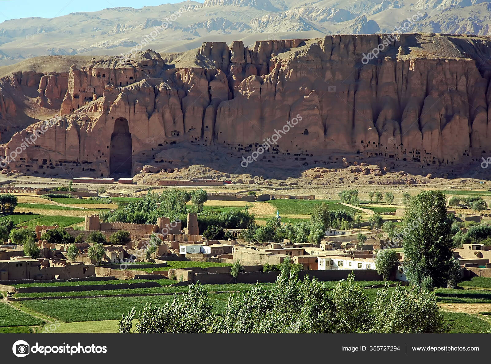Bamyan Bamiyan Central Afghanistan View Bamyan Bamiyan Valley Showing ...