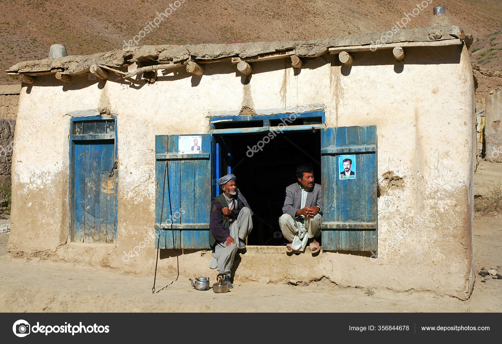 Syadara Siyah Darah Bamyan Bamiyan Province Afghanistan Two Afghan Men ...