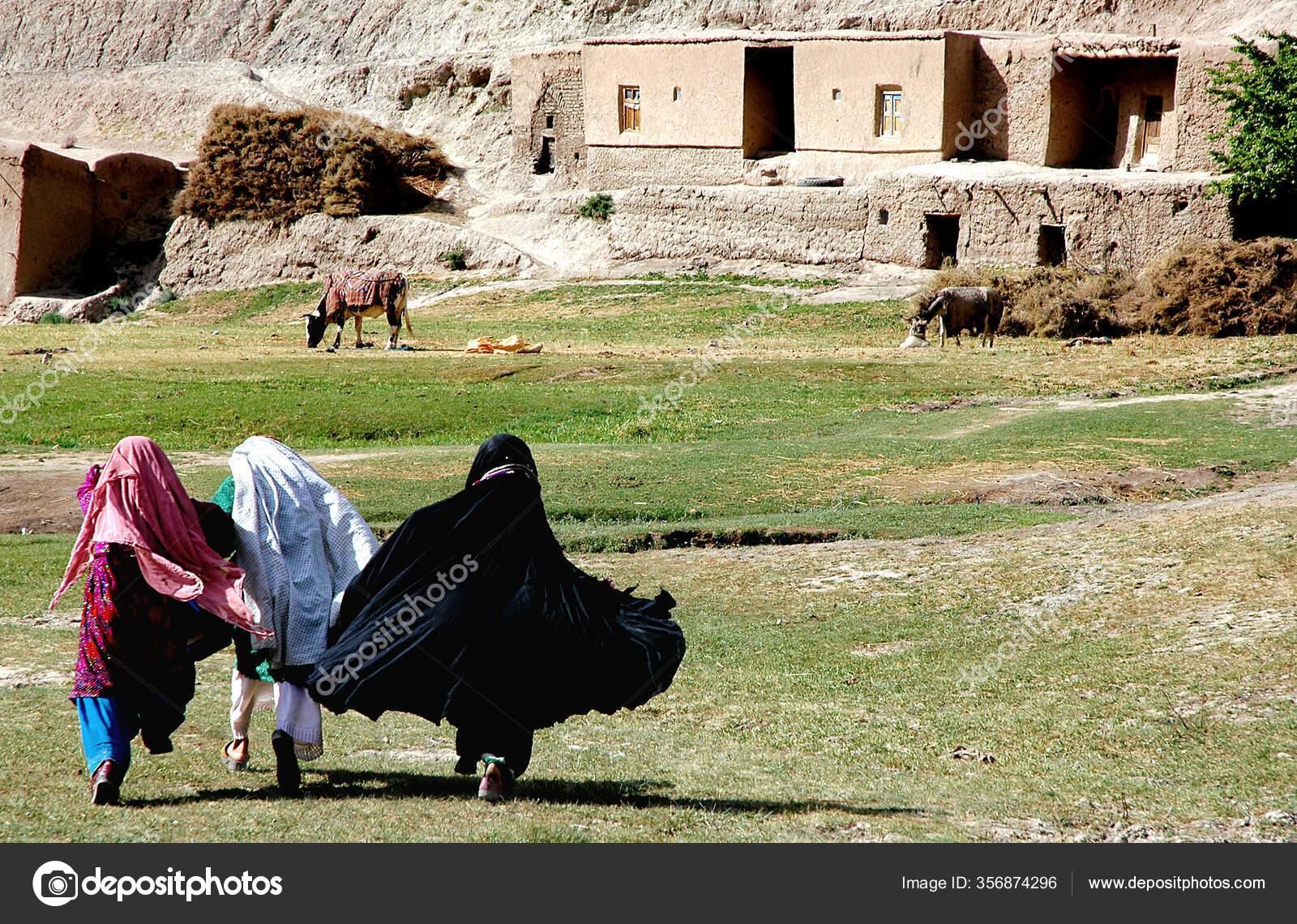 Small Village Chaghcharan Minaret Jam Ghor Province Afghanistan Three ...
