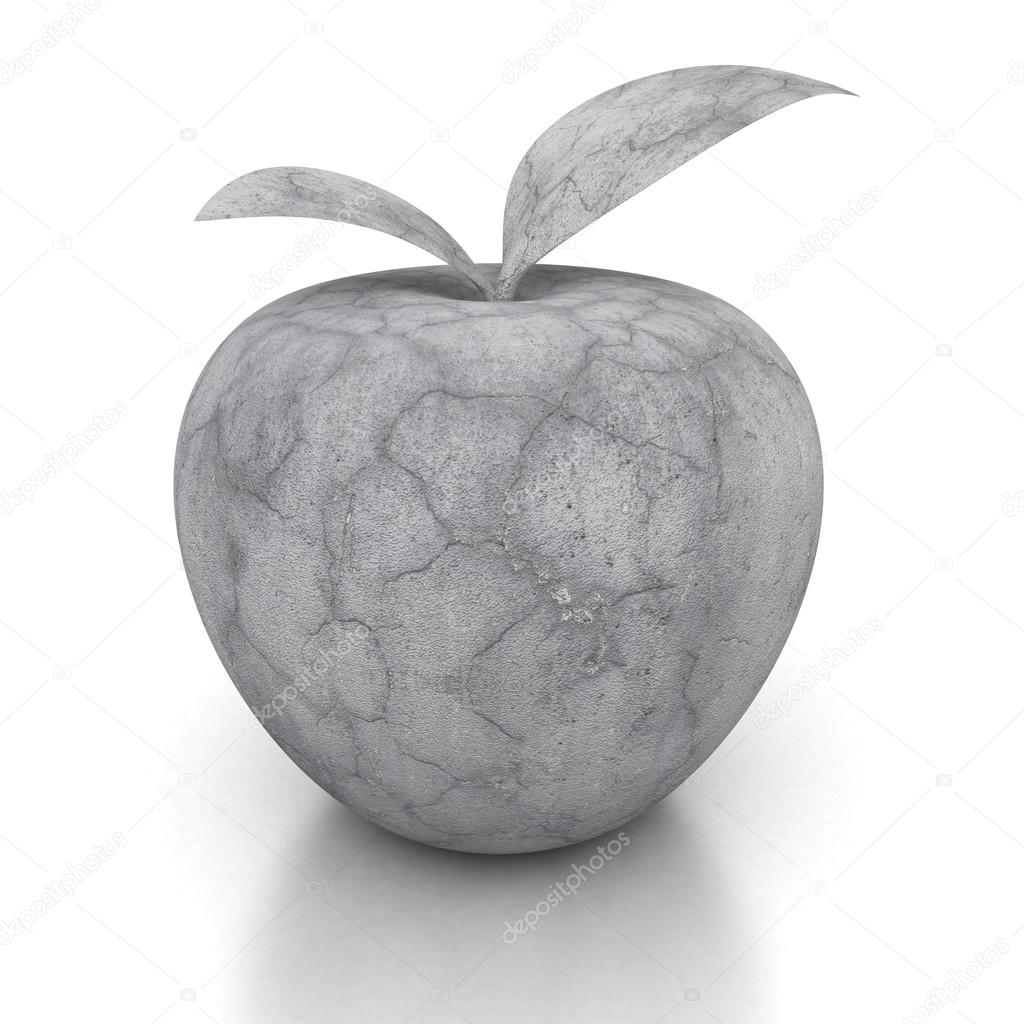 Stone apple with leaves — Stock Photo © VERSUSstudio #126741772