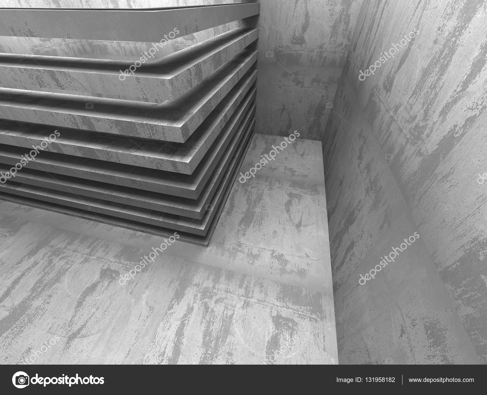 Grey Concrete architectural angular constructions Stock Photo by ...