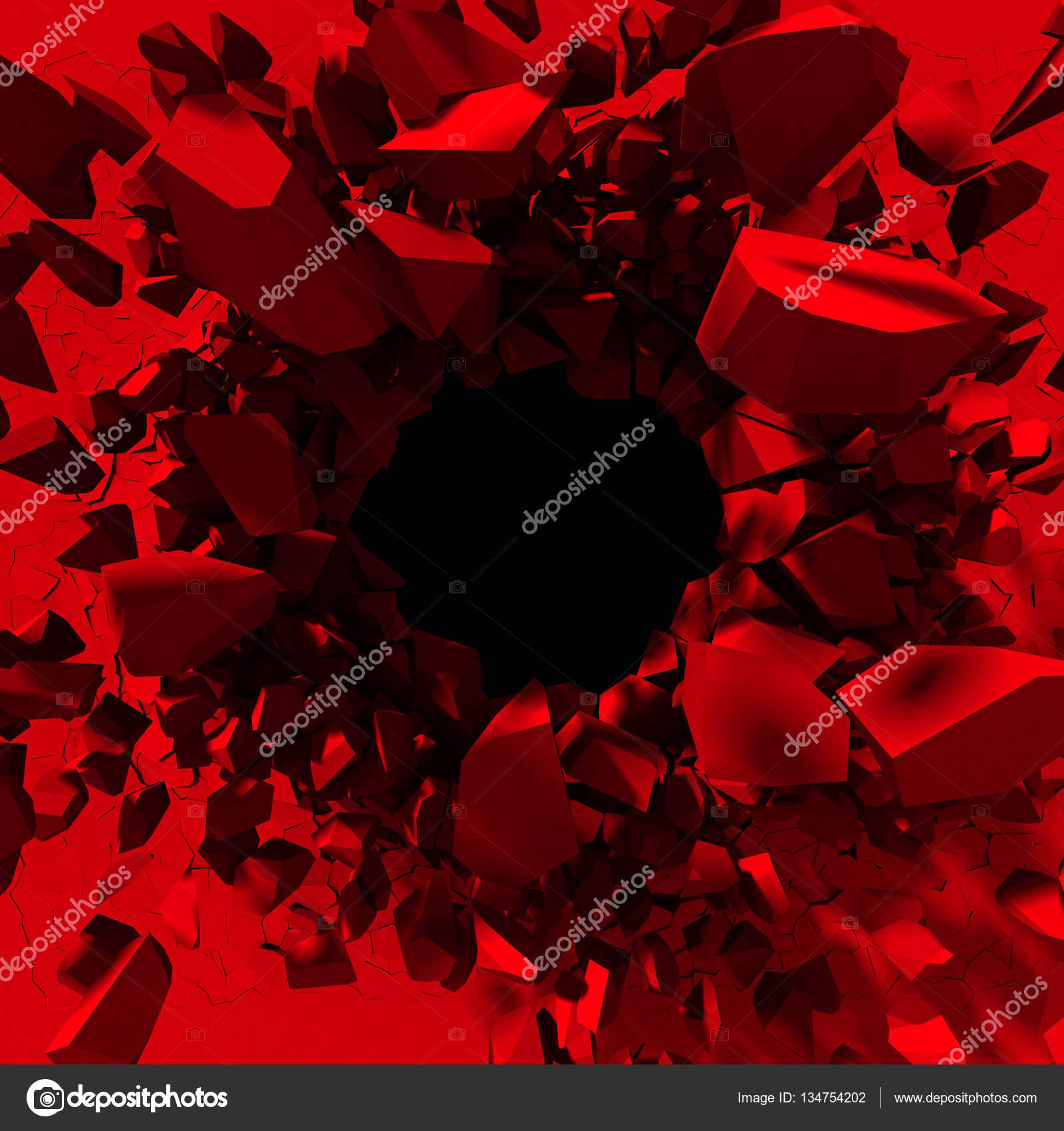 Red destruction wall Stock Photo by ©VERSUSstudio 134754202