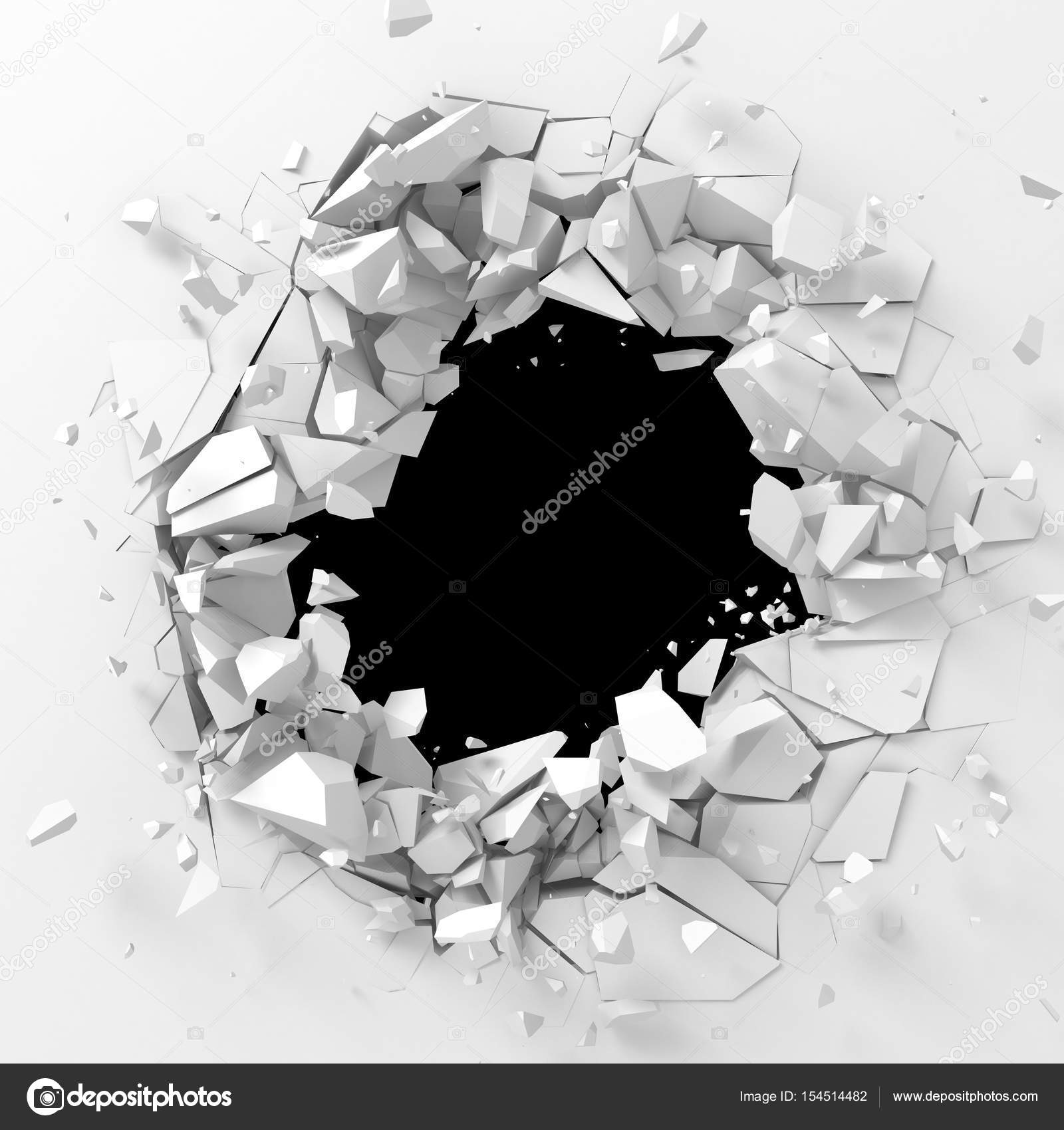 Cracked Wall With Hole