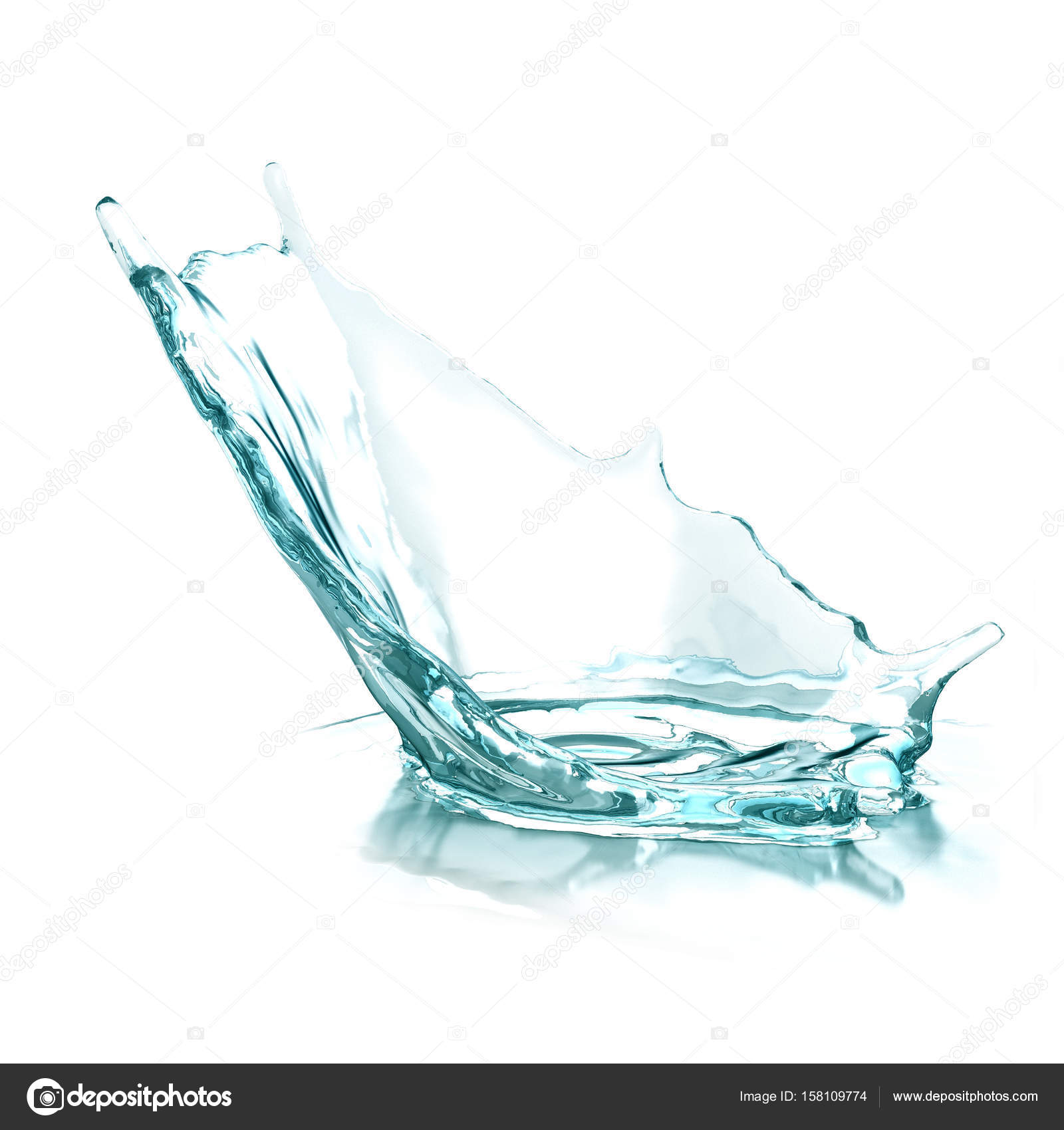Clean Water Splash White Background Render Illustration Stock Photo by ...