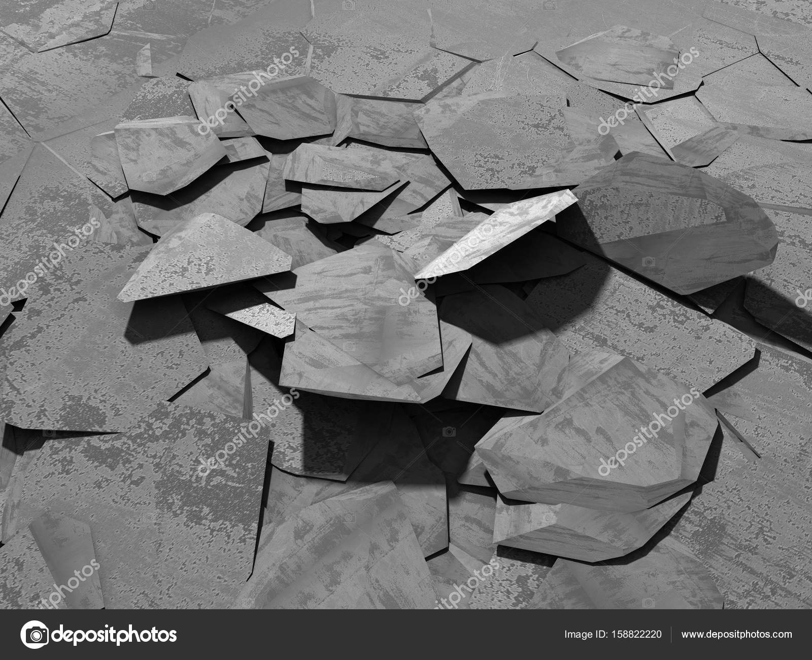 Concrete demolition cracked dark surface — Stock Photo © VERSUSstudio ...