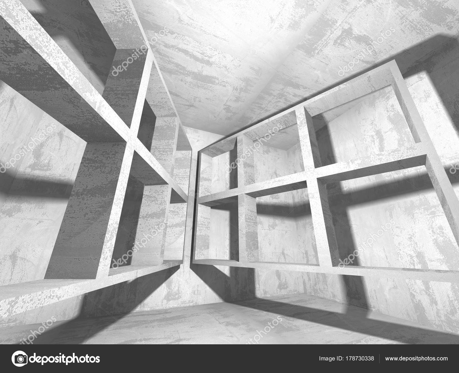 Dark Basement Empty Room Interior Concrete Walls Architecture ...