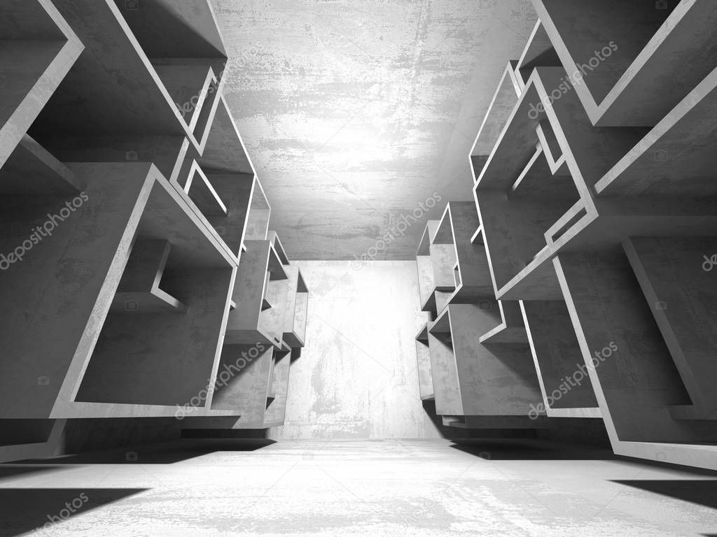 Fondo abstracto de arquitectura geom trica de hormig n. ilustraci n de renderizado 3d 2024