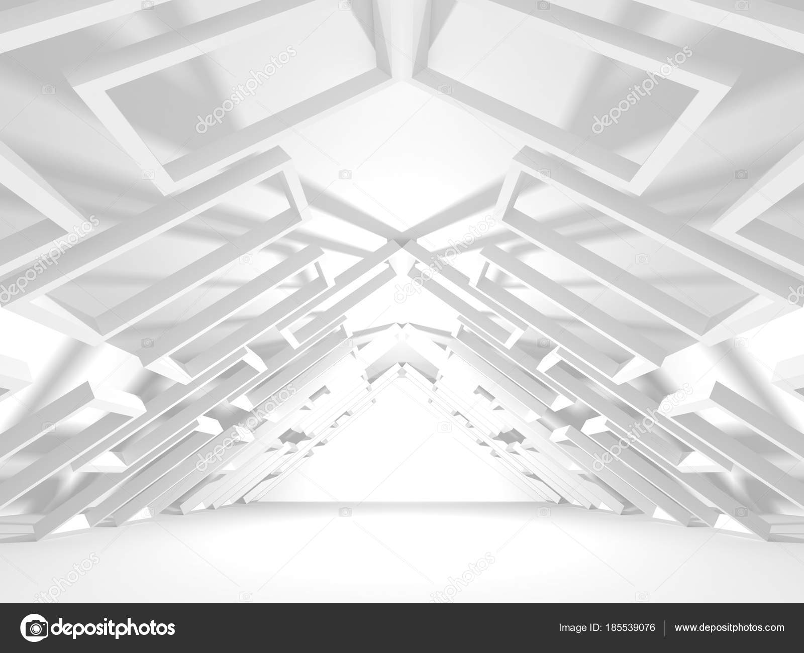White Architecture Construction Modern Interior Background Render ...