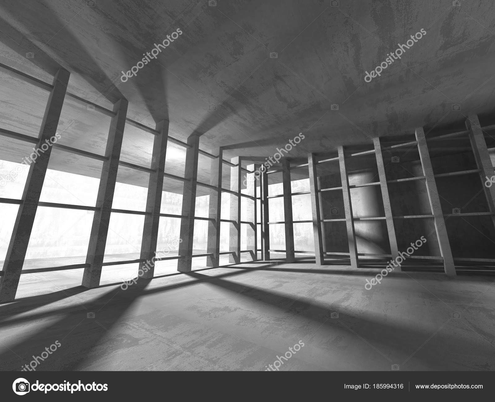 Mörka Källaren Tomt Rum Interiör Betongväggar Arkitektur Bakgrund ...