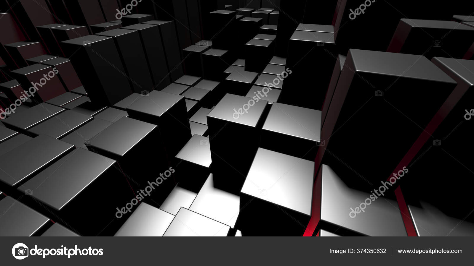 Dark Silver Cubes Abstract Metallic Background Modern Design Render ...