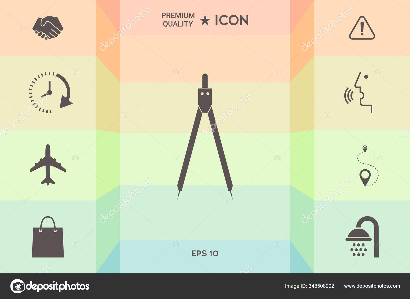 Drawing Compass Symbol Element Your Design — Stock Vector © sssheina ...