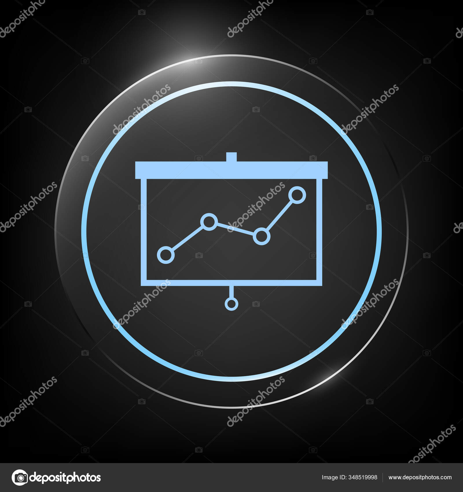 Projector Screen Graph Signs Symbols Graphic Elements Your Design ...