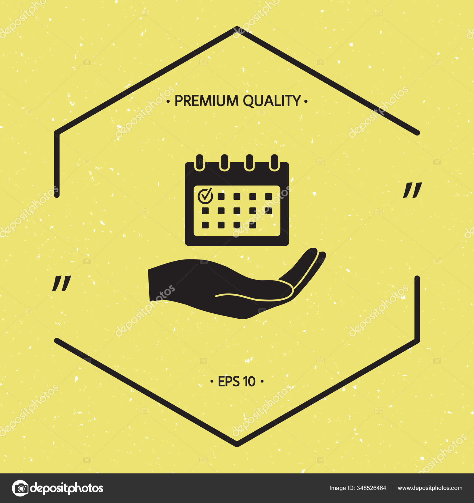 Planning Time Management Hand Holding Calendar Icon Signs Symbols ...