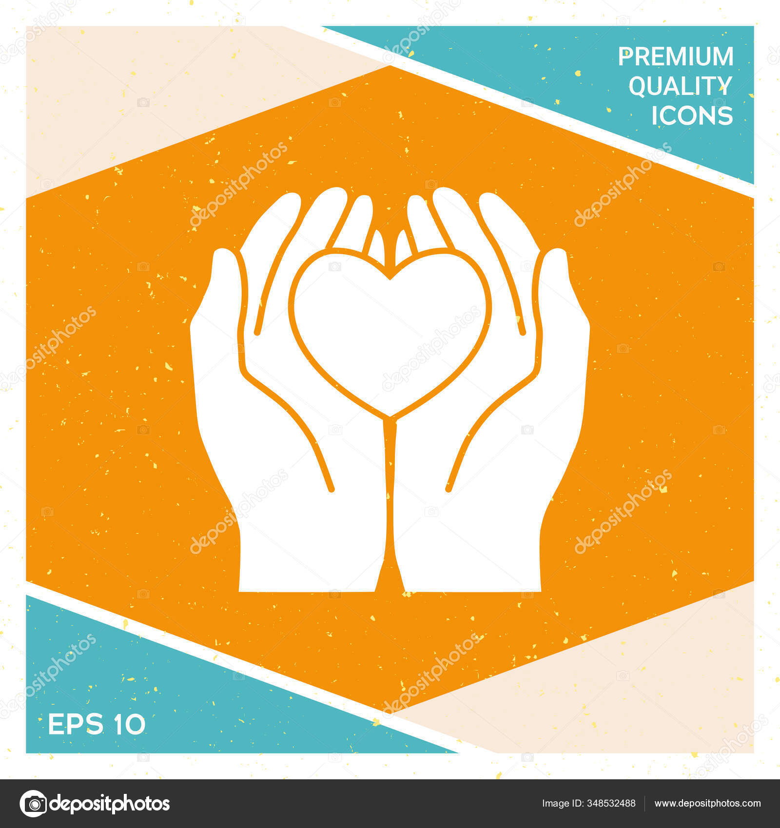Hands Holding Heart Protection Symbol Signs Symbols Graphic Elements ...