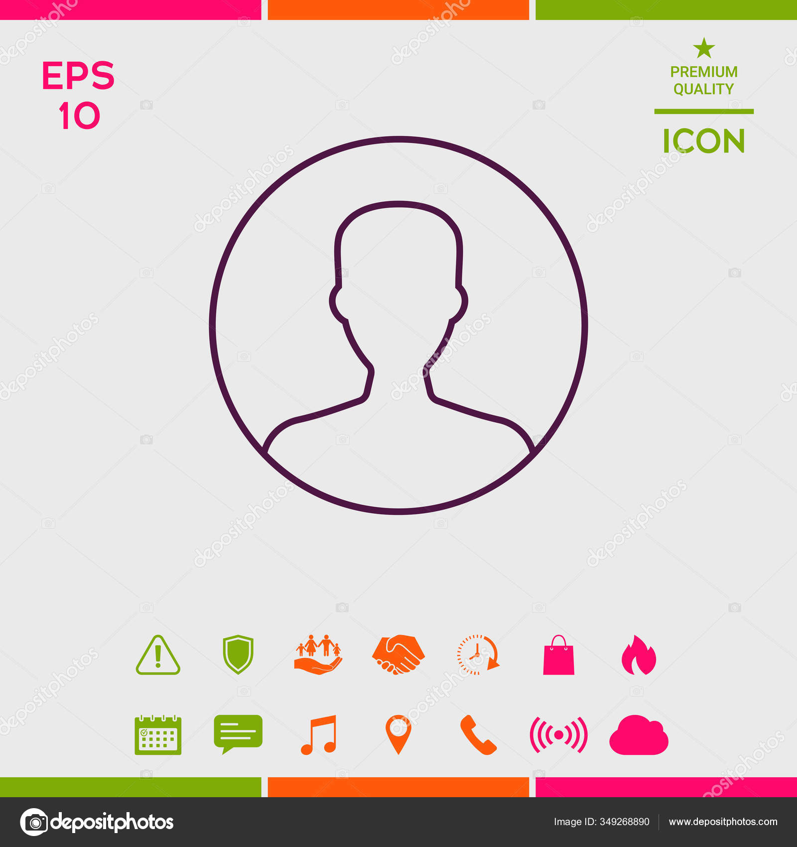 Symbol User Icon Circle Profile Line Icon Signs Symbols Graphic — Stock ...