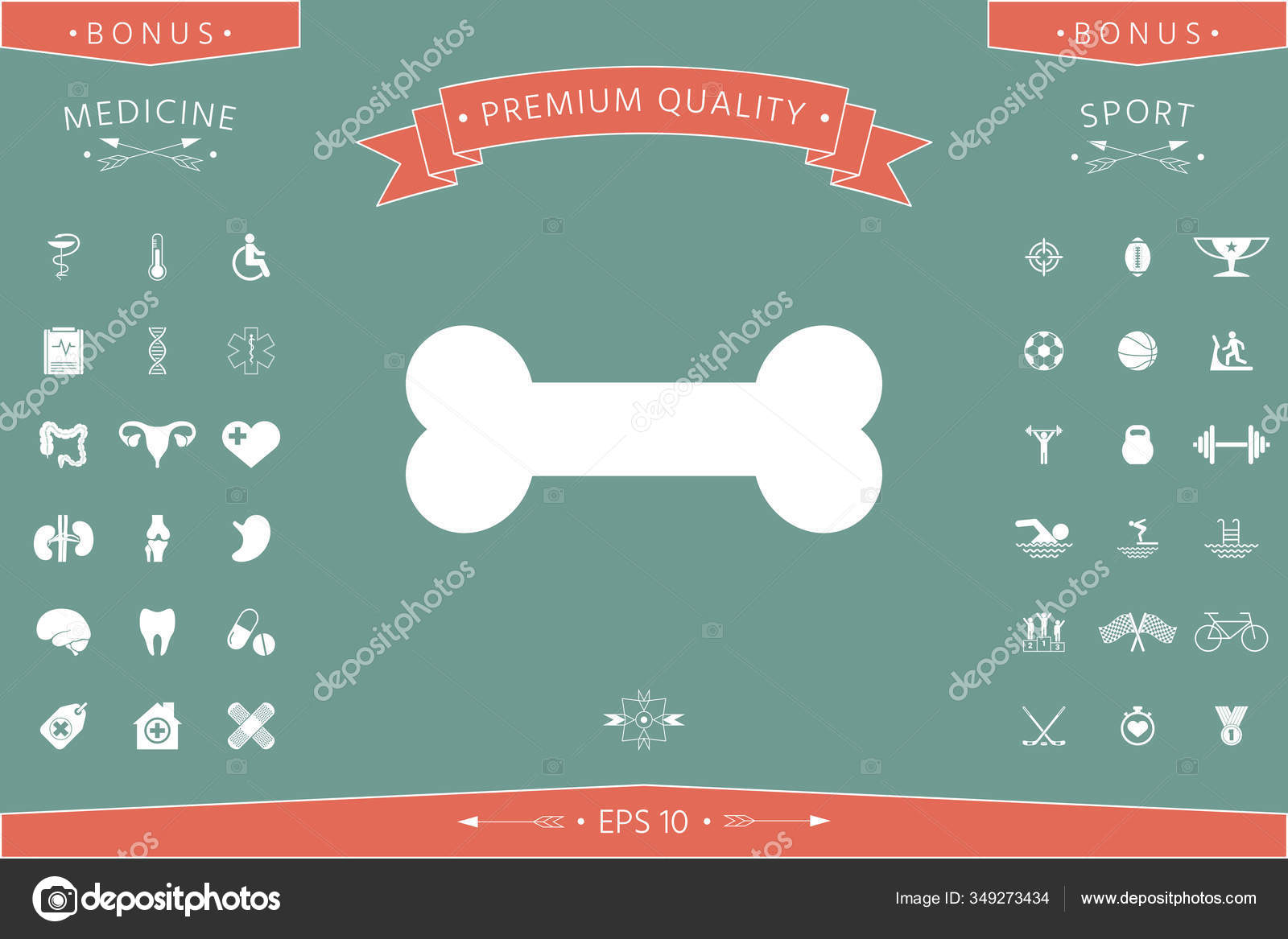 Bone Symbol Icon Element Your Design Signs Symbols Graphic Elements ...