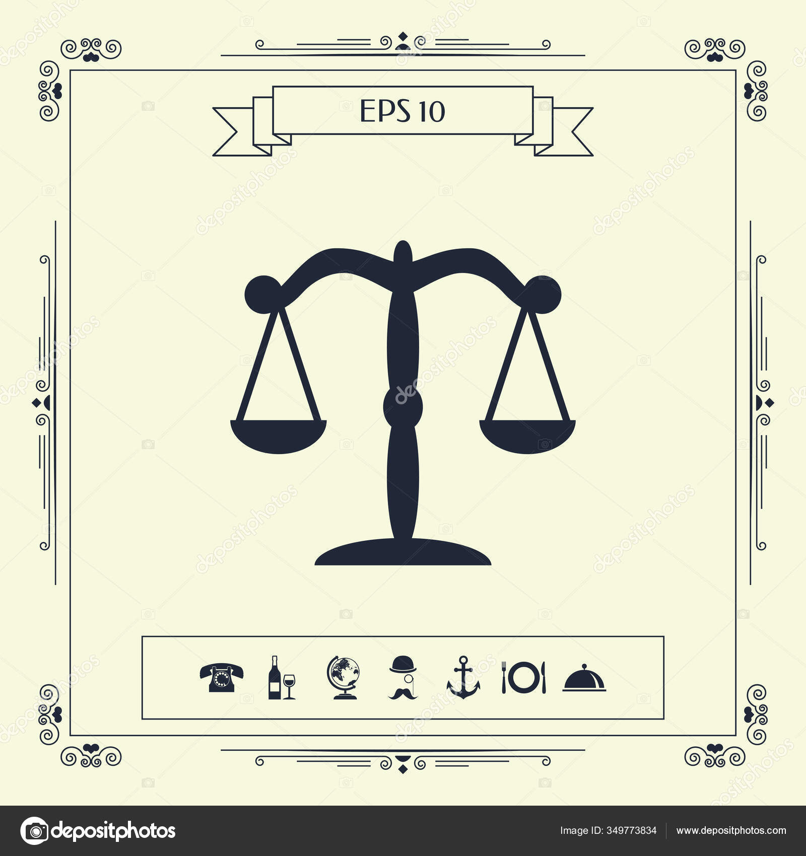 Scales Icon Signs Symbols Graphic Elements Your Design — Stock Vector ...