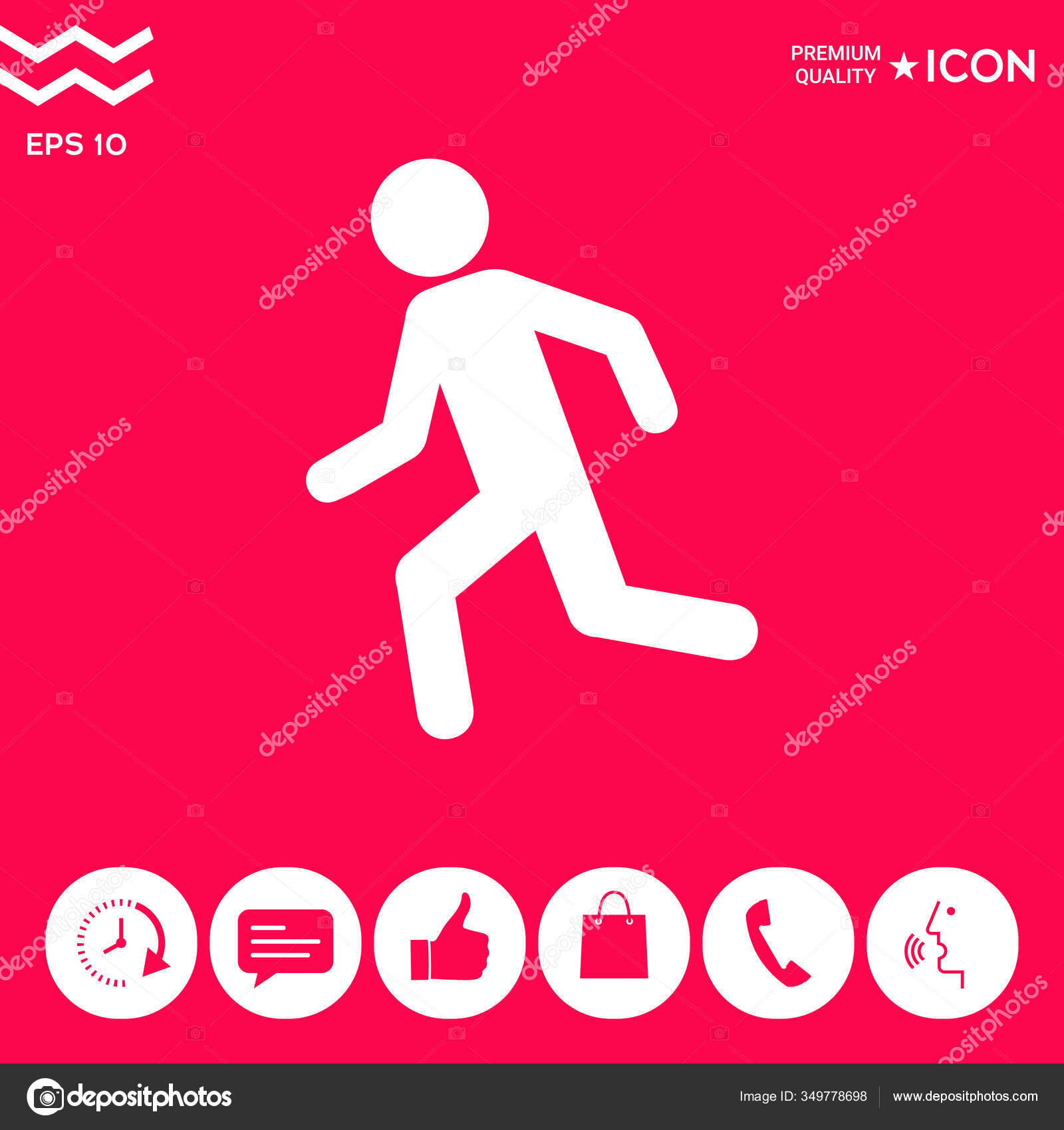 Running Man Run Icon Signs Symbols Graphic Elements Your Design — Stock ...