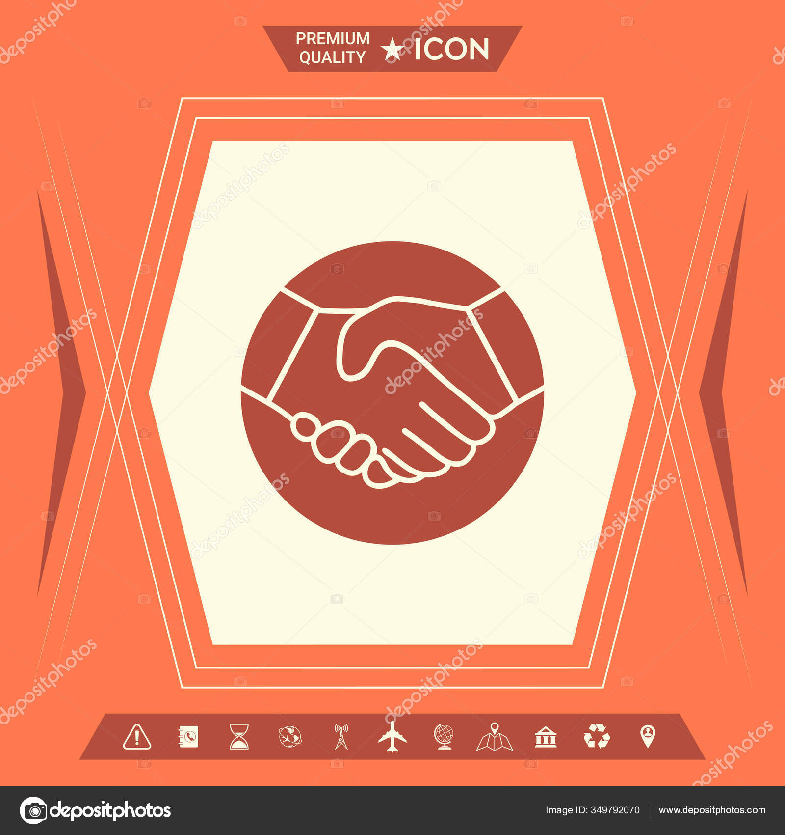 Symbol Handshake Circle Icon Signs Symbols Graphic Elements Your Design ...