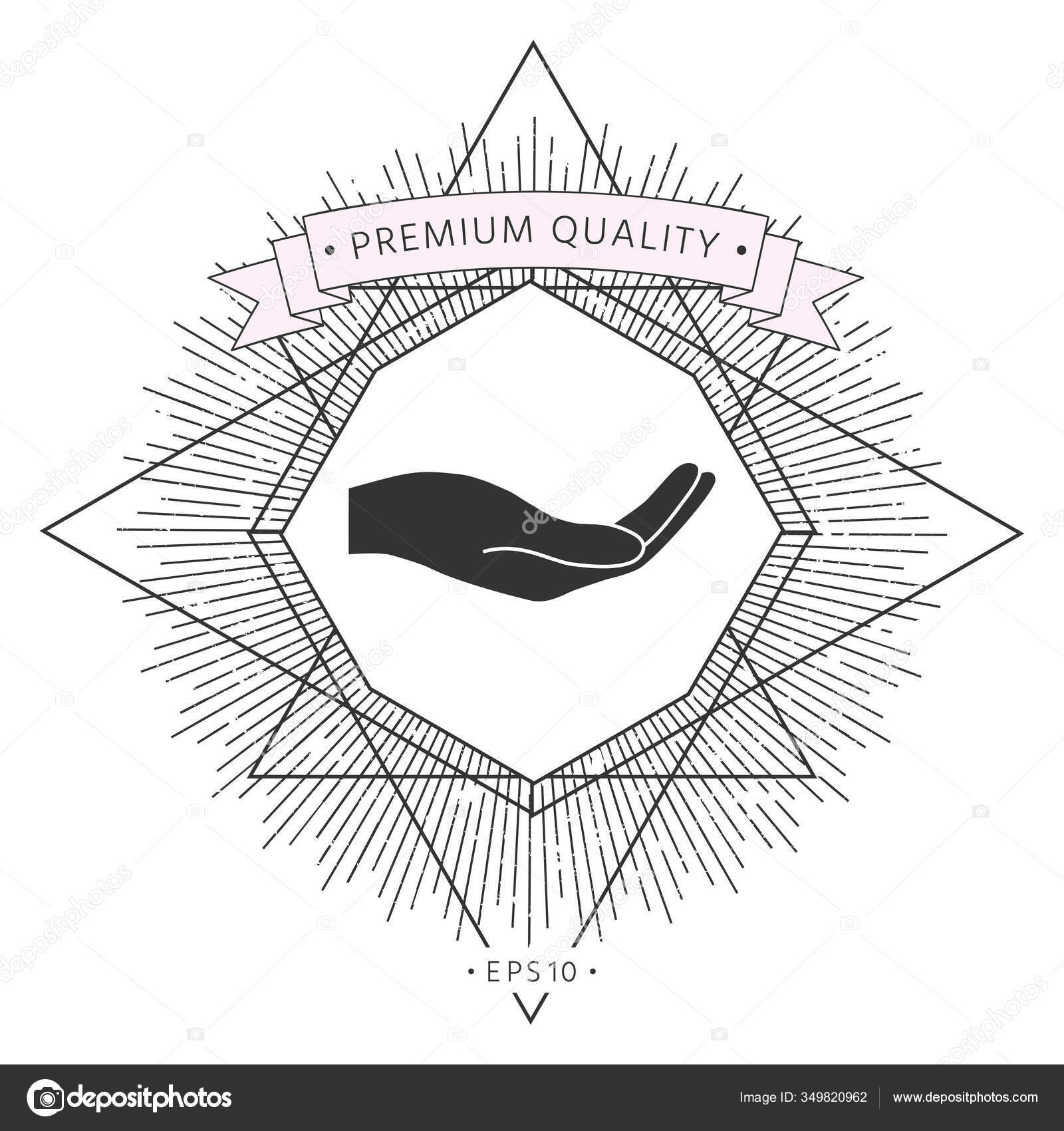 Open Hand Icon Signs Symbols Graphic Elements Your Design — Stock ...