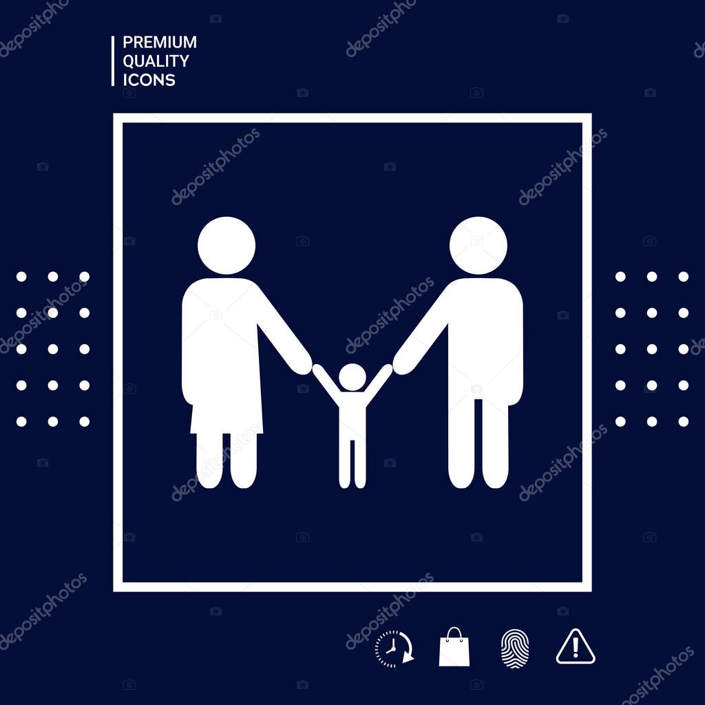 Adults Child Family Icon Element Your Design Signs Symbols Graphic ...