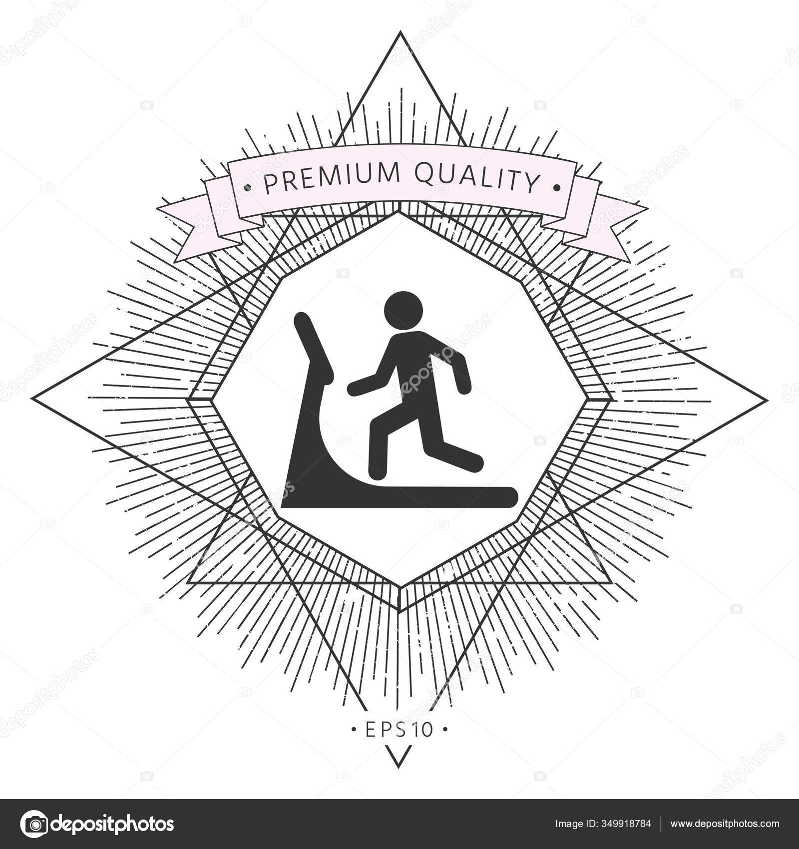 Man Treadmill Icon Signs Symbols Graphic Elements Your Design — Stock ...