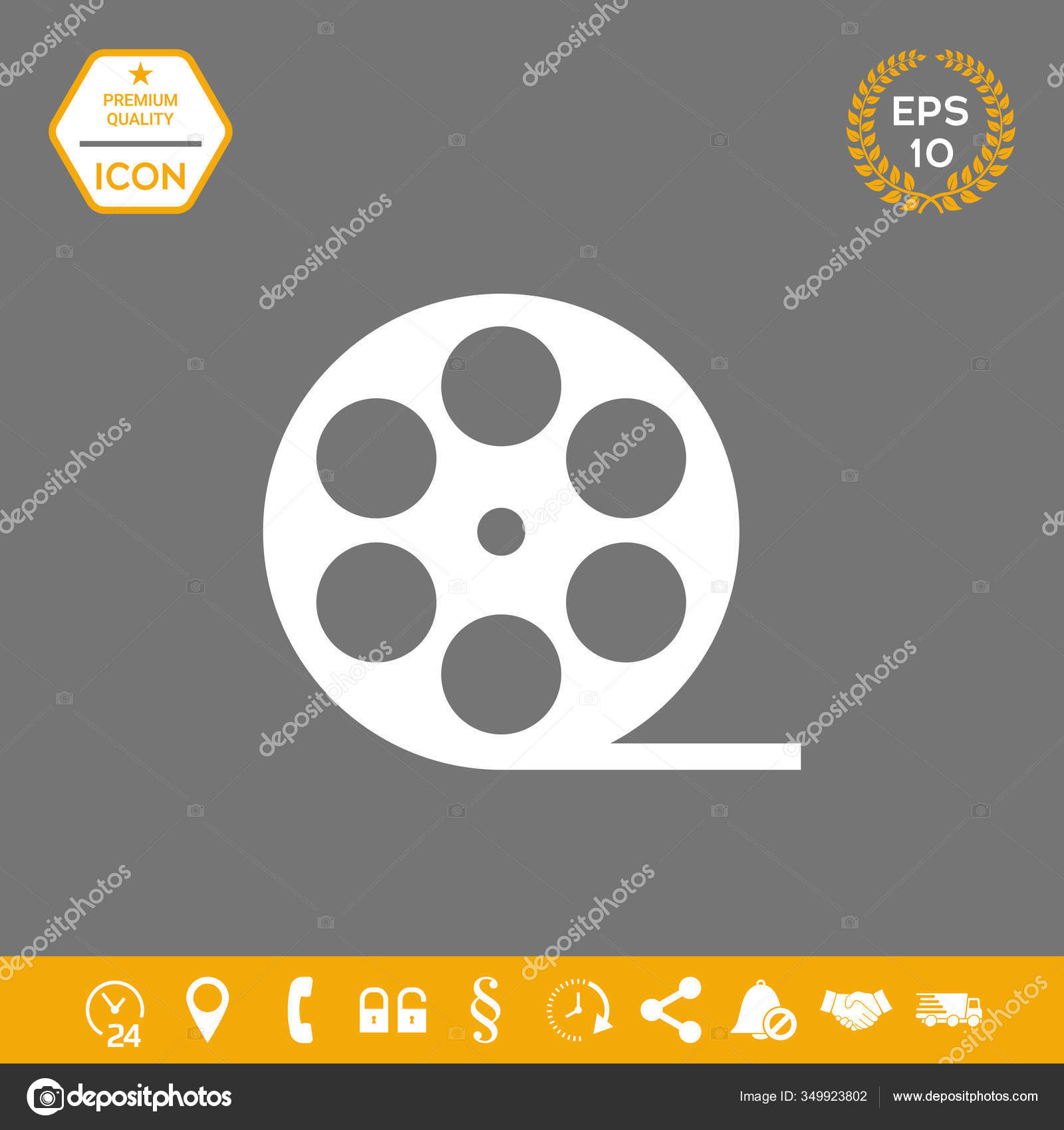 Reel Film Symbol Icon Signs Symbols Graphic Elements Your Design ...