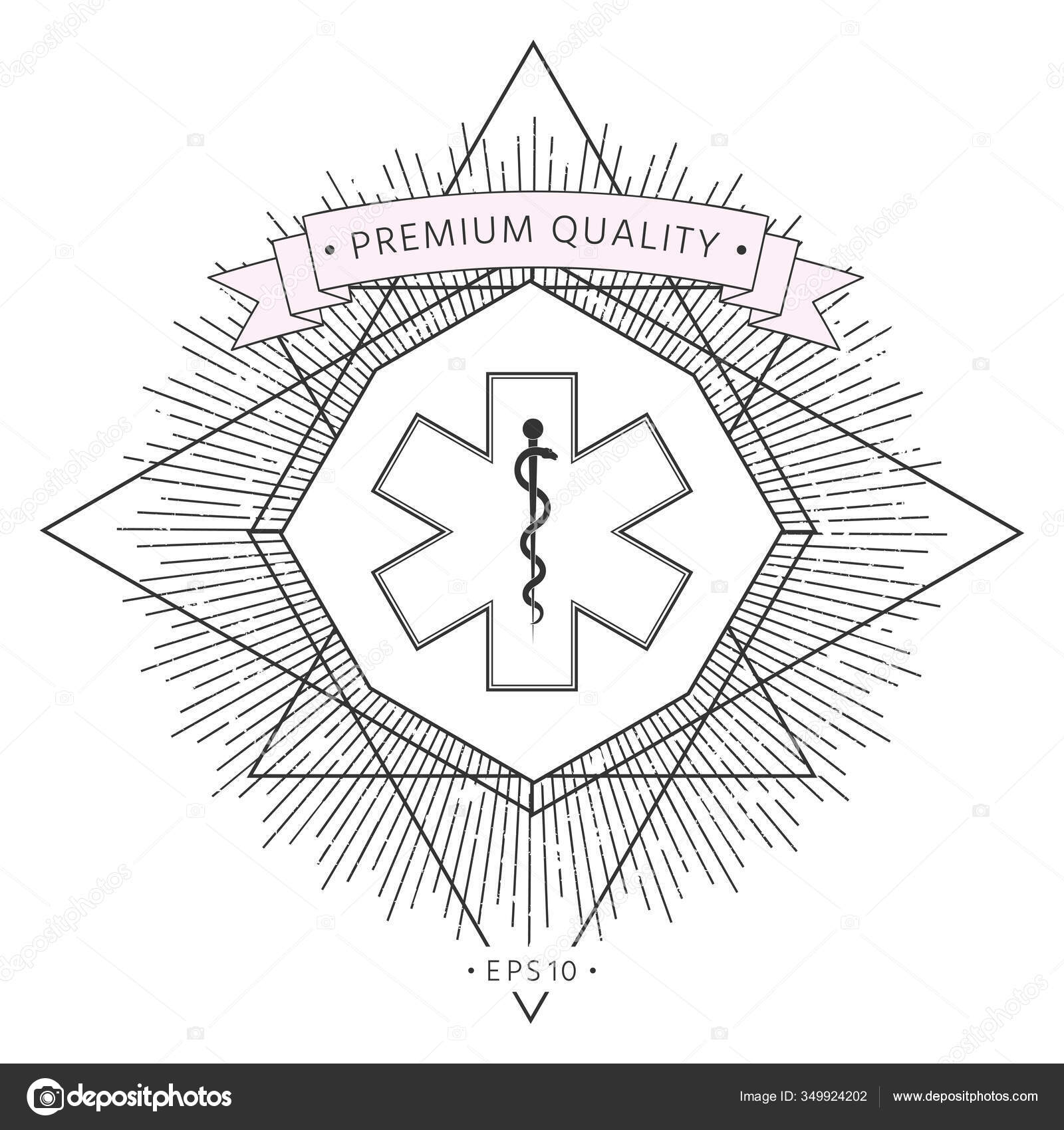 Medical Symbol Star Life Signs Symbols Graphic Elements Your Design ...