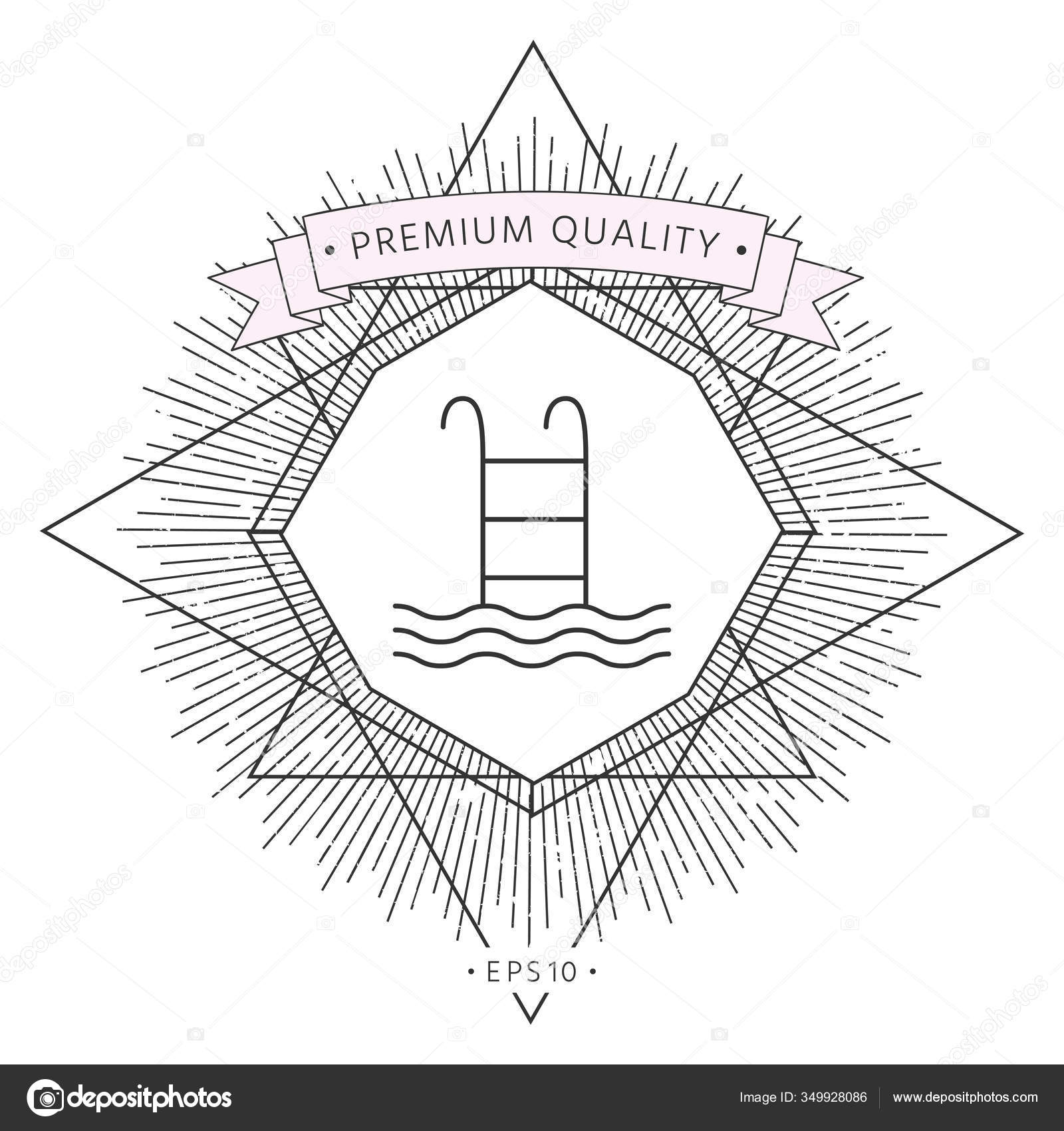 Pool Icon Signs Symbols Graphic Elements Your Design — Stock Vector ...