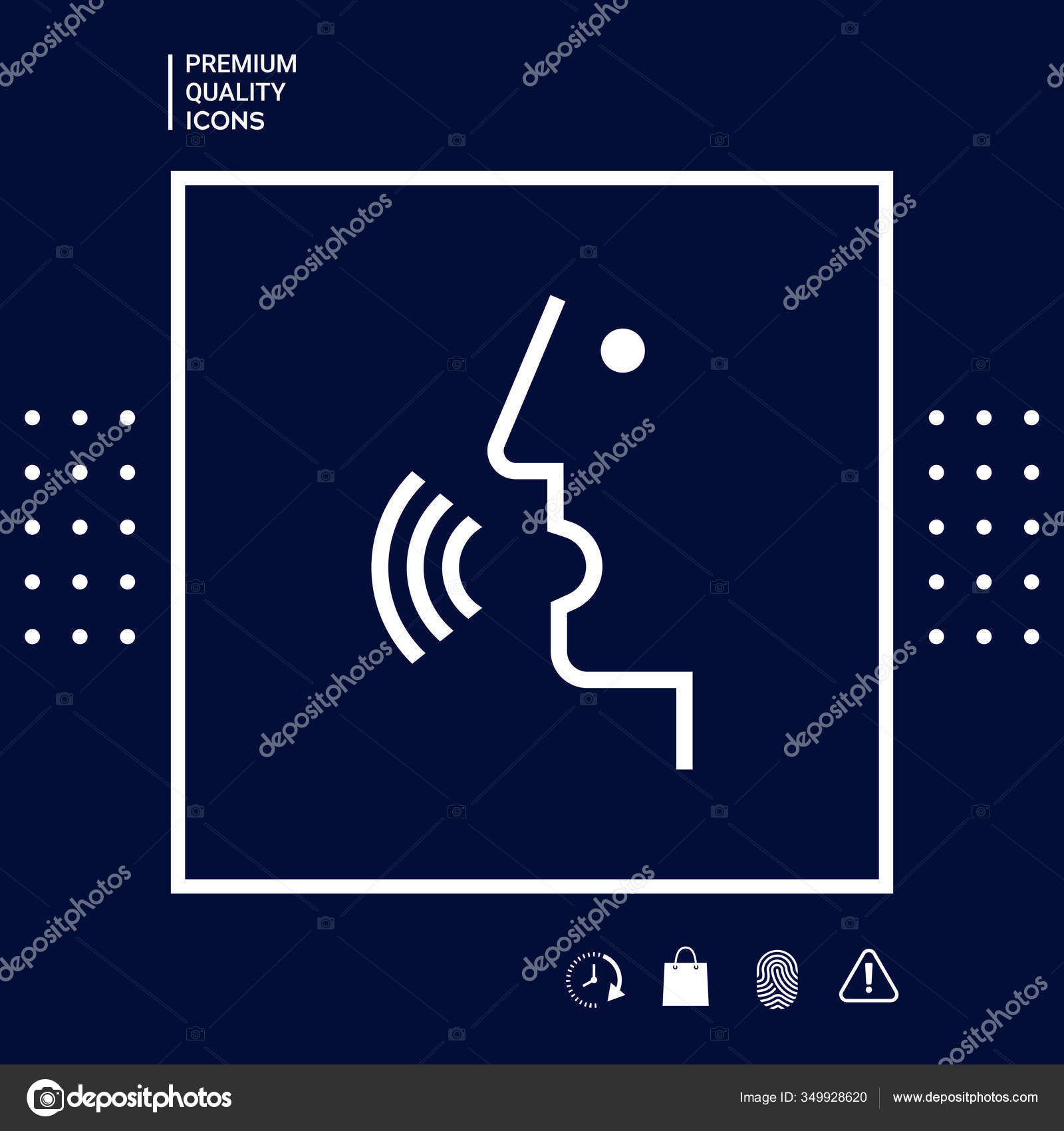 Voice Control Person Talking Icon Signs Symbols Graphic Elements Your ...